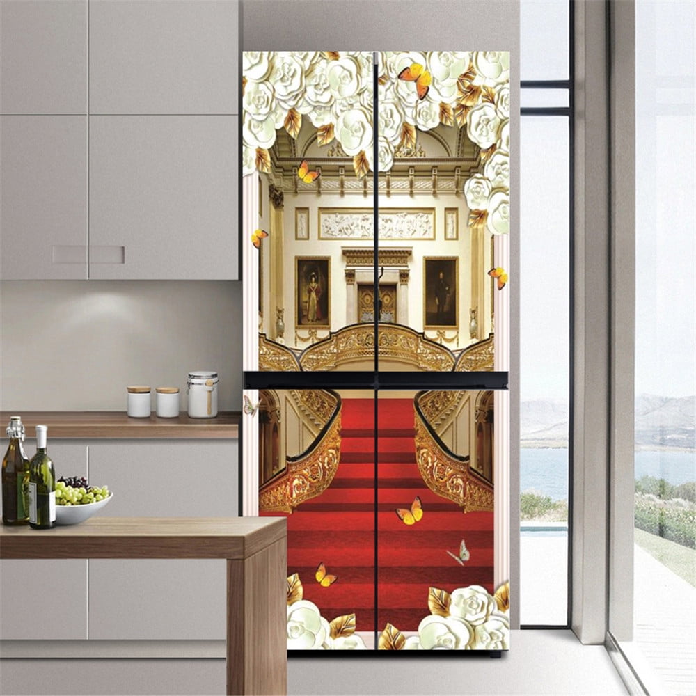 Duplex Refrigerator Sticker 3 4 Doors Freezer Wallpaper Vinyl Natural ...