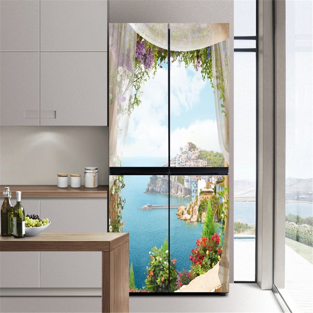 Duplex Refrigerator Sticker 3 4 Doors Freezer Wallpaper Vinyl Natural ...
