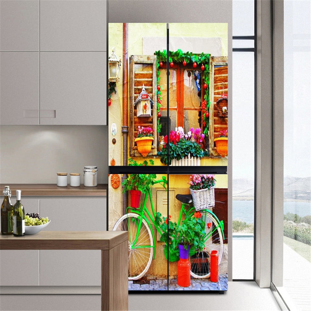 Duplex Refrigerator Sticker 3 4 Doors Freezer Wallpaper Vinyl Natural ...