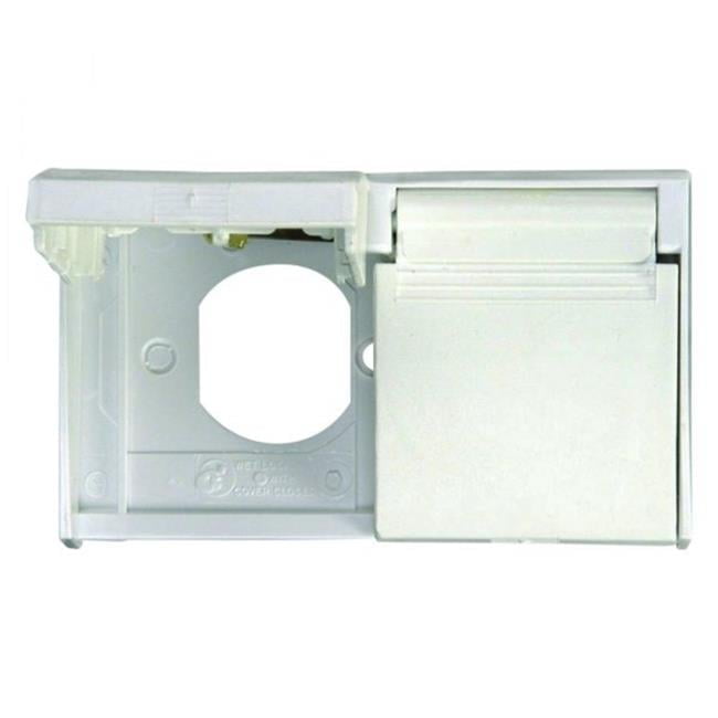 Duplex Series Square Weatherproof Receptacle Cover, Polar White ...