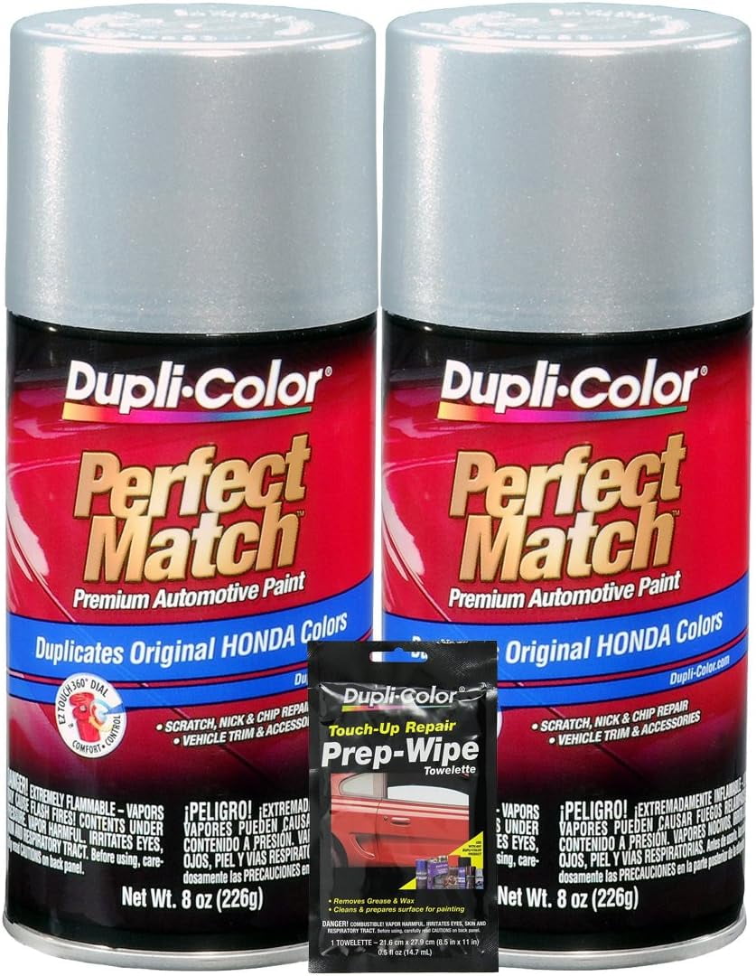 Satin Silver Metallic Automotive Paint 8 oz, Bundle with Prep Wipe, 3 ...