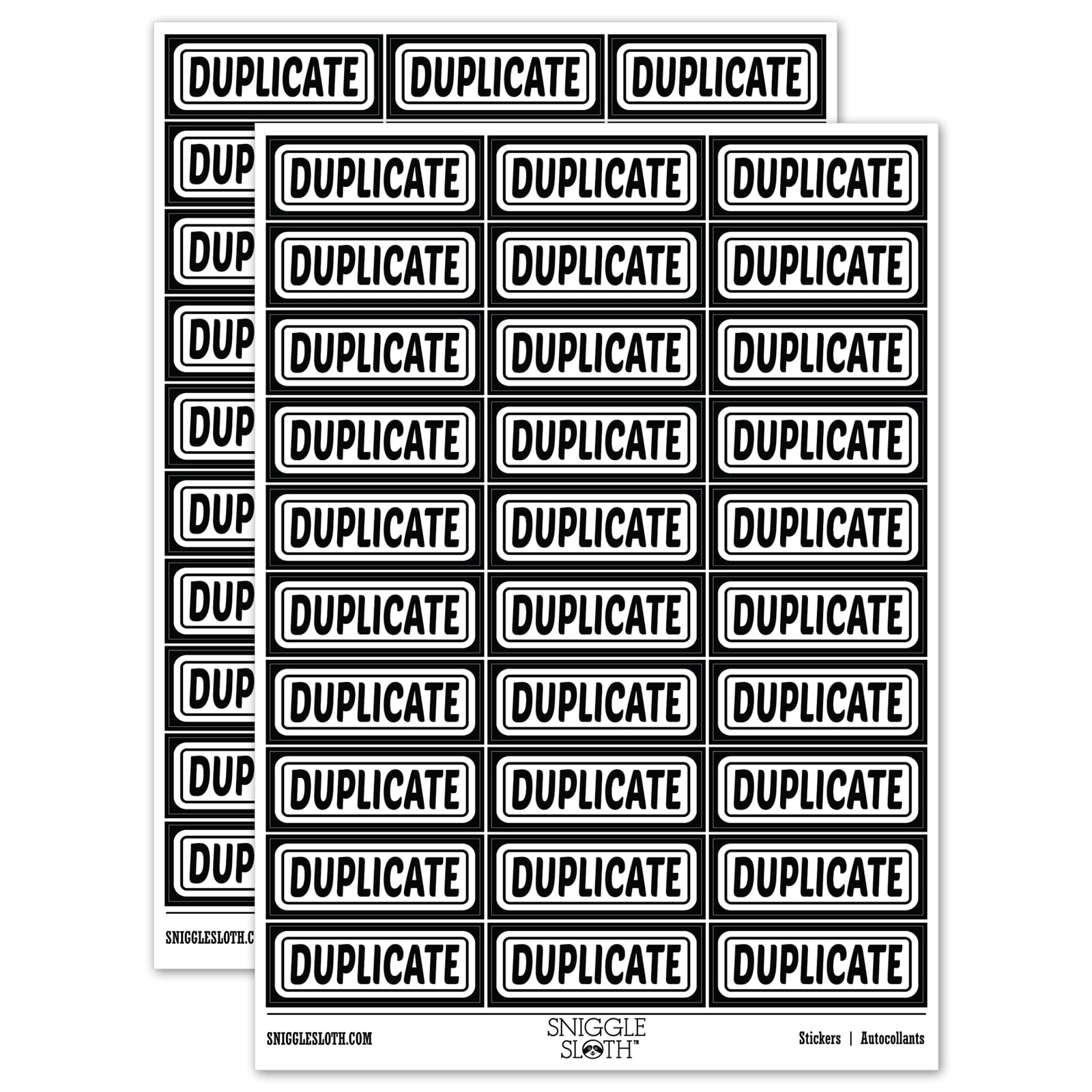 Duplicate Reversed Sticker Set - Black - Gloss Finish - 1.75" Medium ...