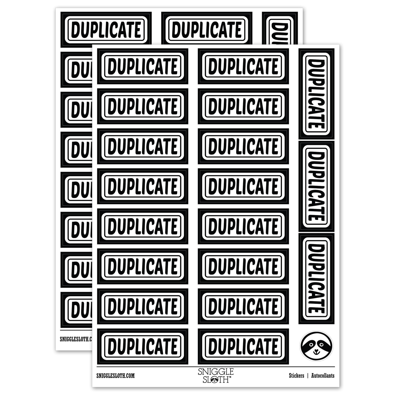 Duplicate Reversed Sticker Set - Black - Matte Finish - 2.00" Large ...