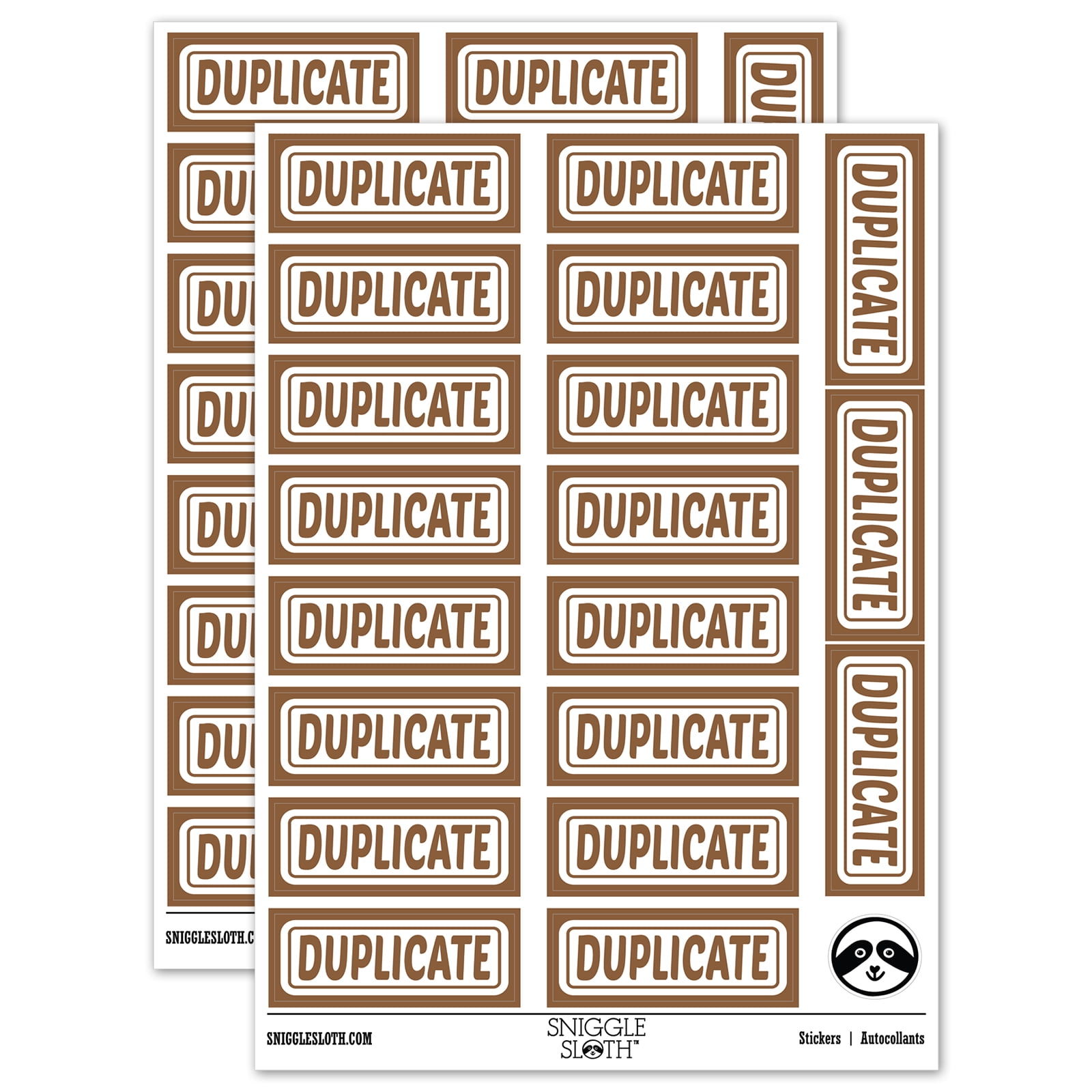Duplicate Reversed Sticker Set - Brown - Gloss Finish - 2.00" Large ...