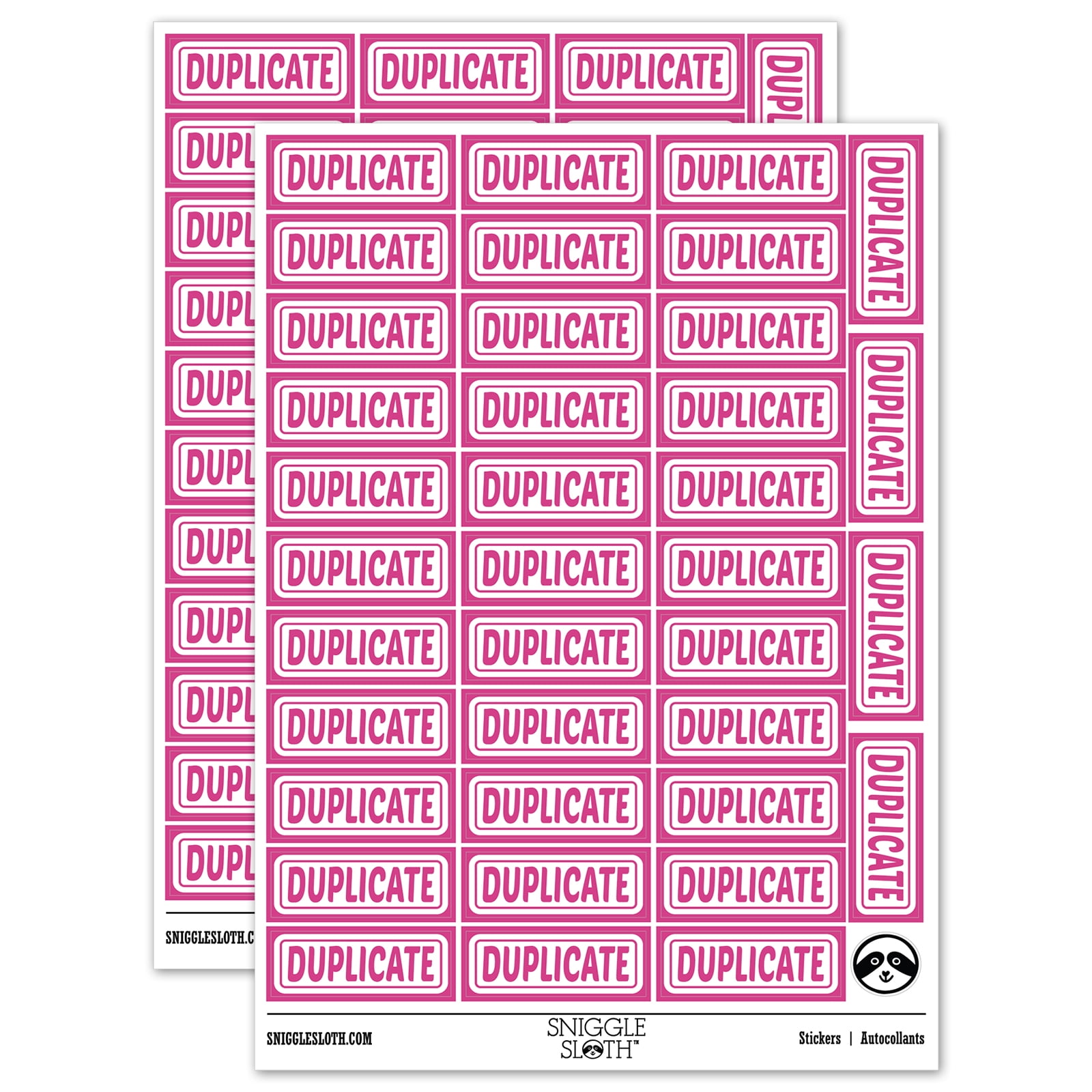 Duplicate Reversed Sticker Set - Hot Pink - Matte Finish - 1.5" Small ...