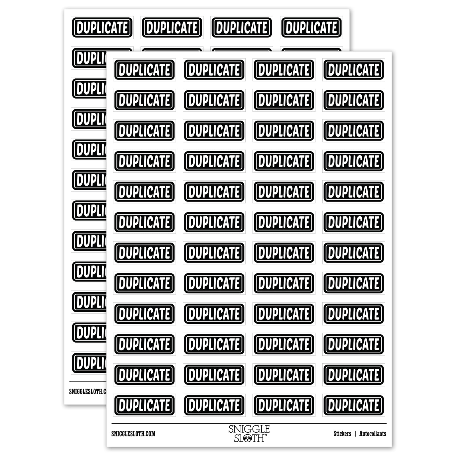 Duplicate Reversed Sticker Set - White - Gloss Finish - 1.25" Mini ...