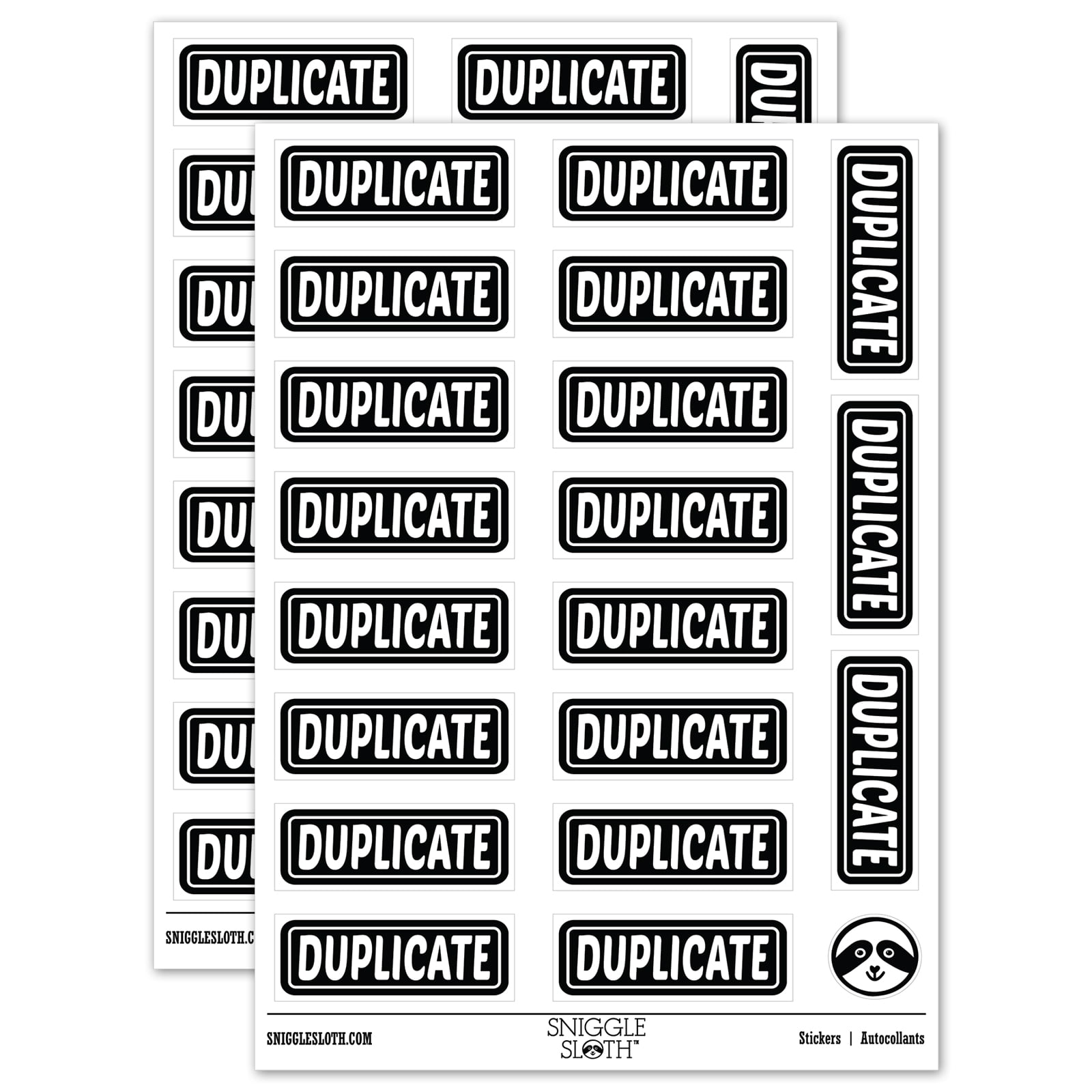 Duplicate Reversed Sticker Set - White - Gloss Finish - 2.00" Large ...