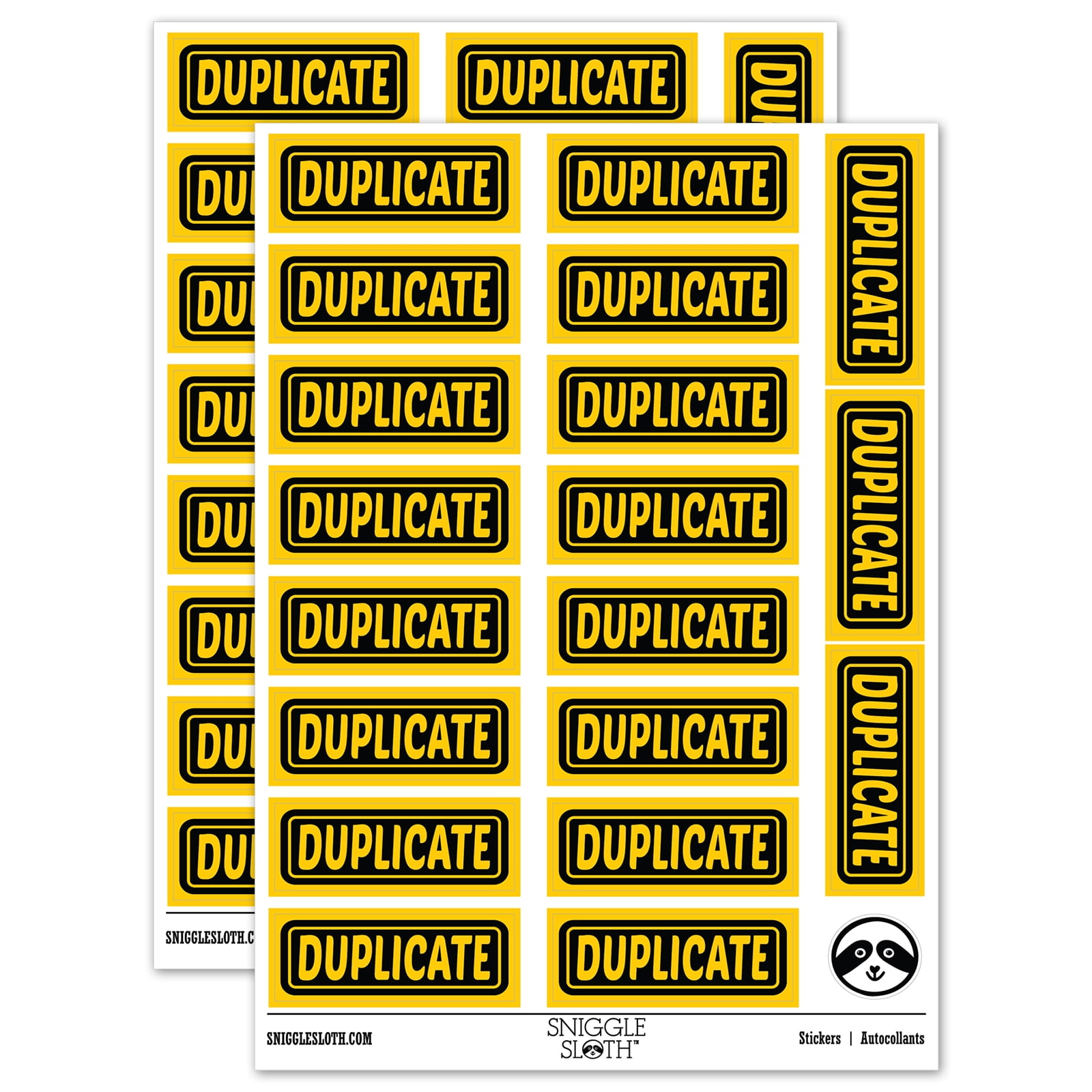 Duplicate Reversed Sticker Set - Yellow - Matte Finish - 2.00" Large ...
