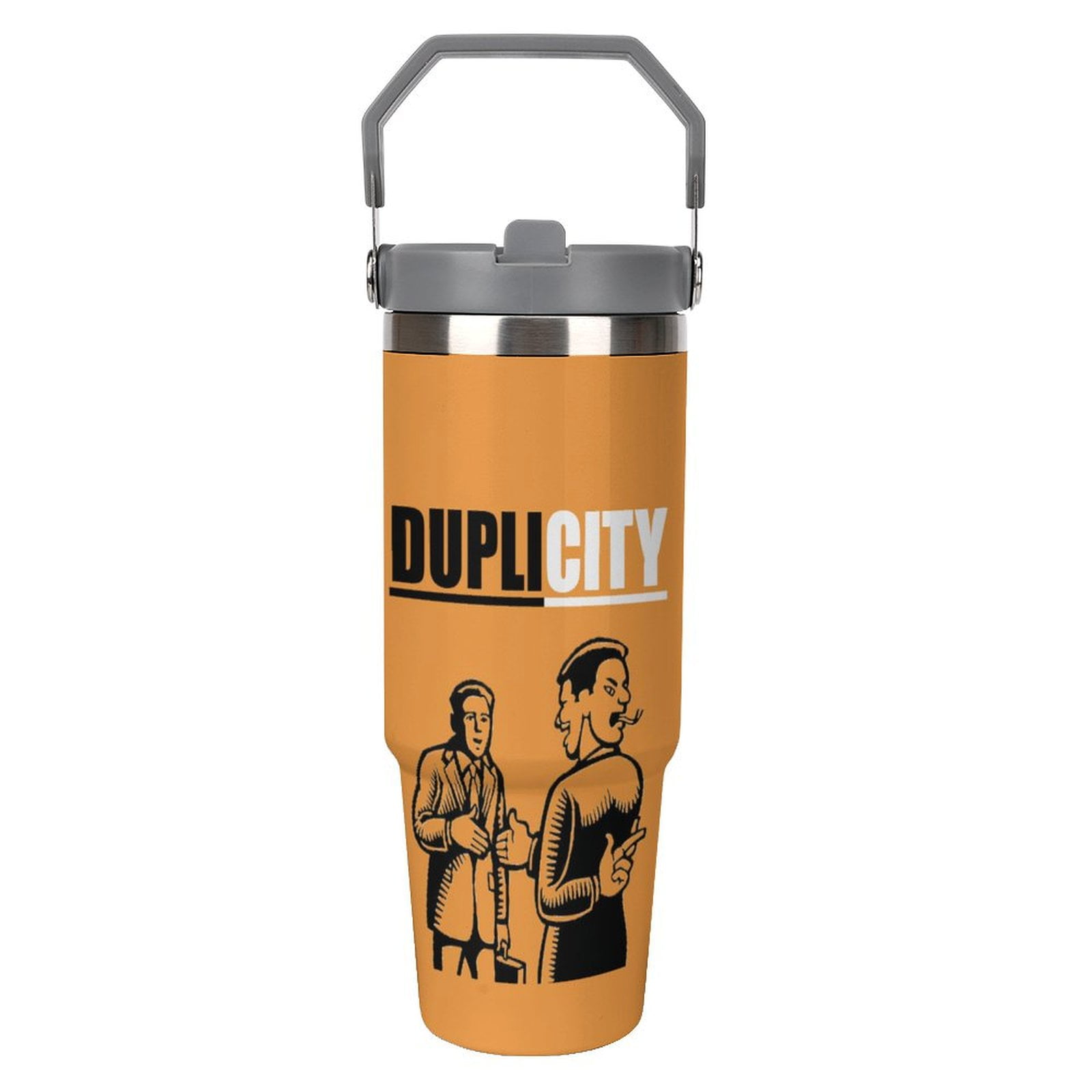 Duplicity 30oz Stainless Steel Tumblers with Flip Straw & Handle, Insulated Double Walled Water ...