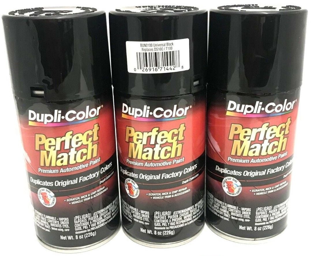 Duplicolor BUN0100-3 PACK Perfect Match Universal Black Paint - 8 oz ...