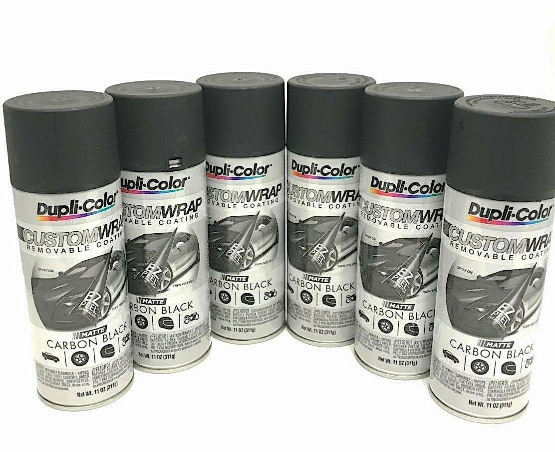Duplicolor CWRC794 - 6 Pack Custom Wrap Removable Paint Carbon Black ...