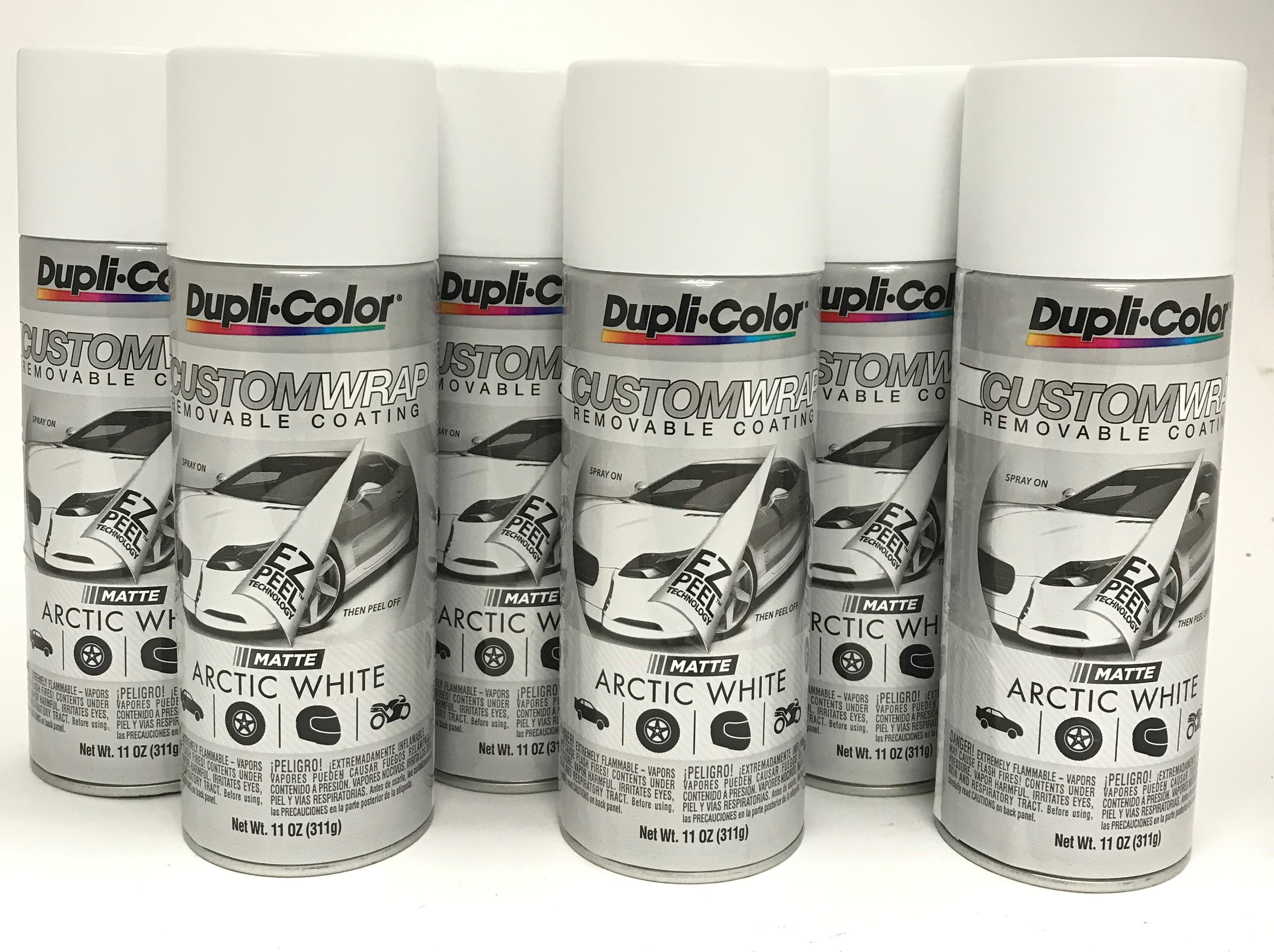 Duplicolor CWRC798 - 6 Pack Custom Wrap Removable Paint Matte Arctic ...