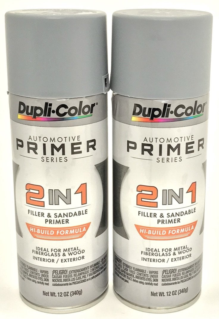 Dupli Color 2-in-1 Filler, Sandable Primer Aerosol Spray, 2 Pack, 12 oz ...