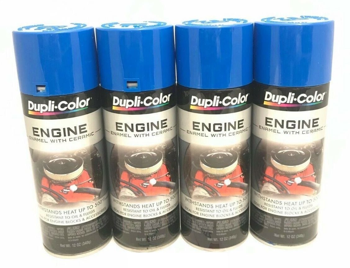 Duplicolor DE1601 - 4 Pack Engine Enamel Paint with Ceramic Ford Blue ...