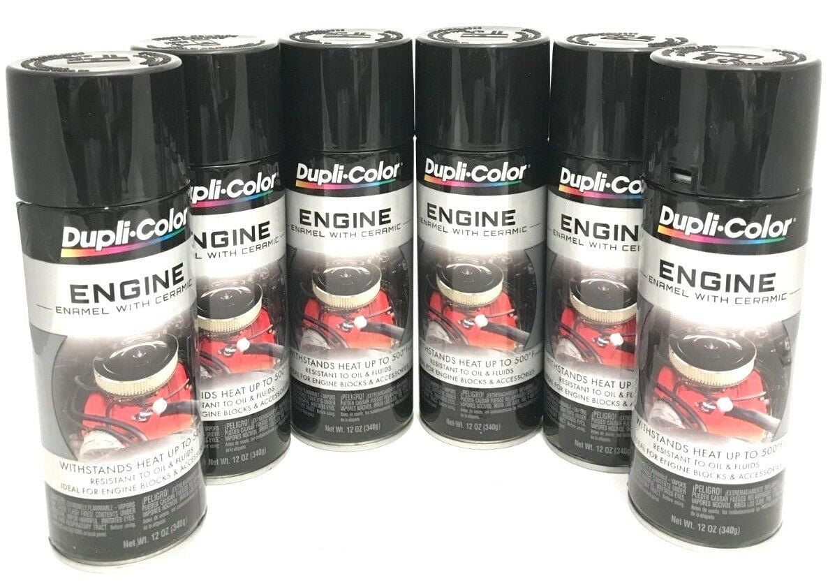 Duplicolor Gloss Black Engine Enamel with Ceramic, High Temp Heat Paint ...