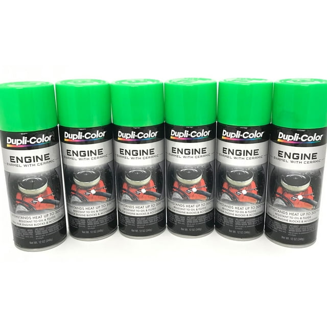 Duplicolor DE1641-6pack Engine Enamel with Ceramic Grabber Green color ...