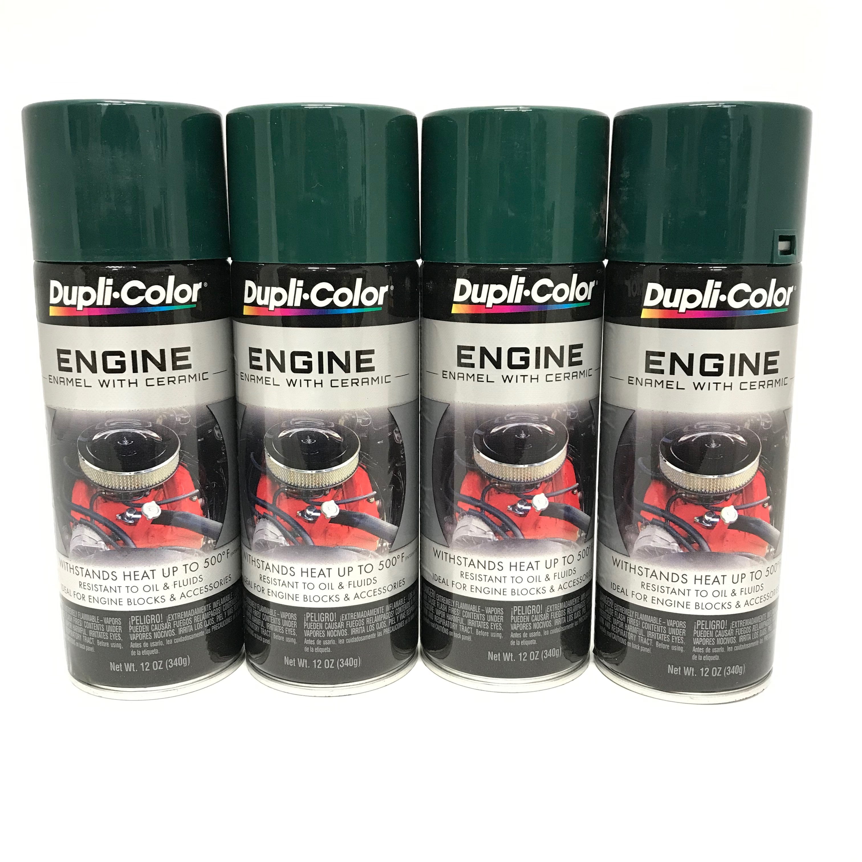 Duplicolor DE1644-4 PACK Engine Enamel Paint w/ Ceramic, Hunter Green ...