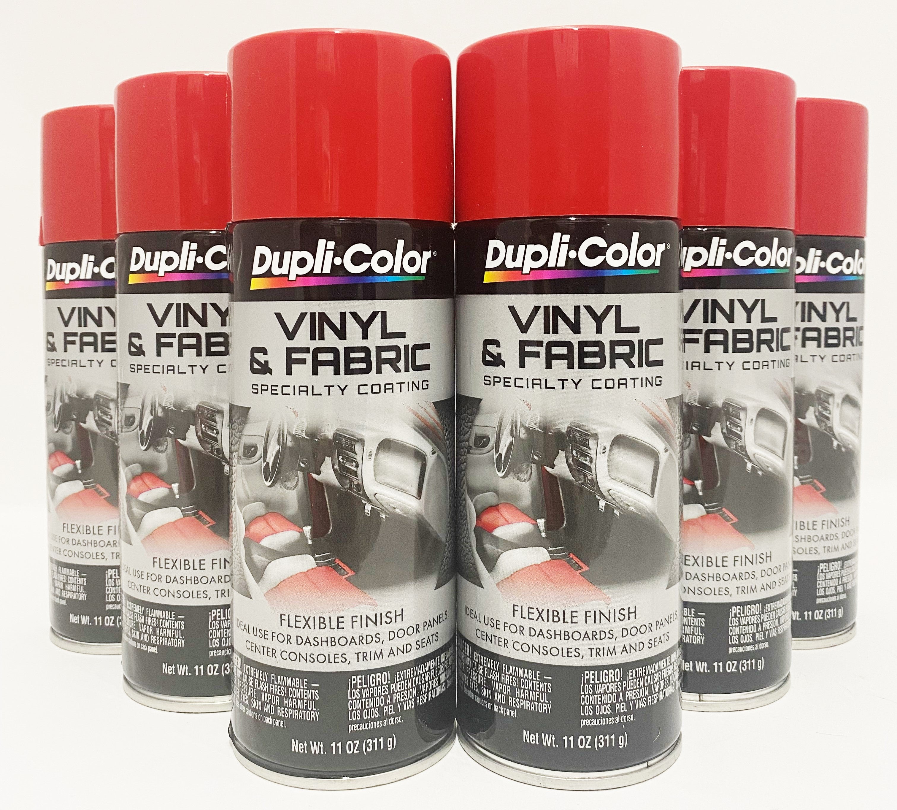 Duplicolor HVP100 - 6 Pack Red Vinyl & Fabric Spray Paint, 11 oz ...