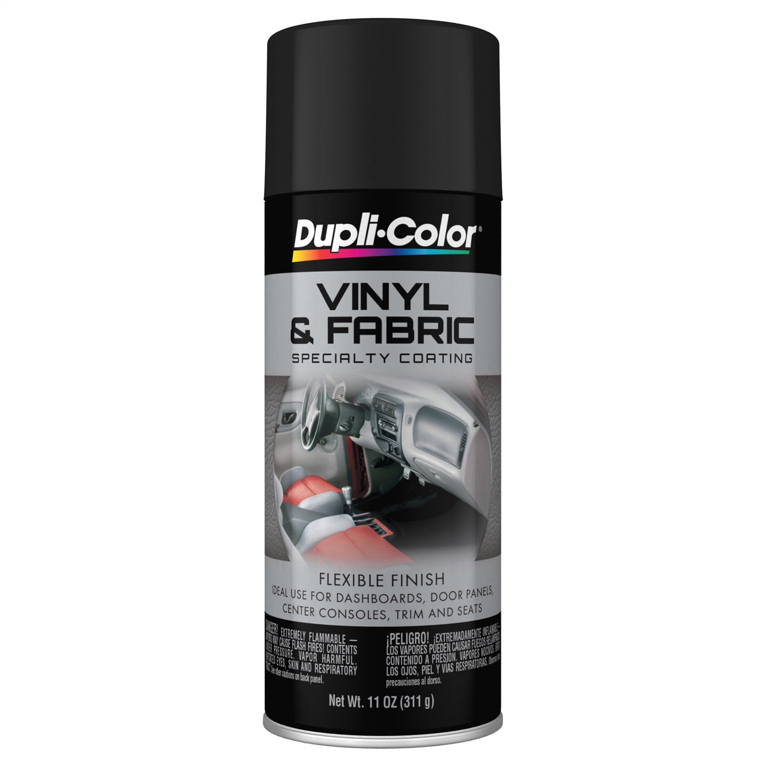 Duplicolor Flat Black Vinyl & Fabric Spray Paint HVP106 for Car ...