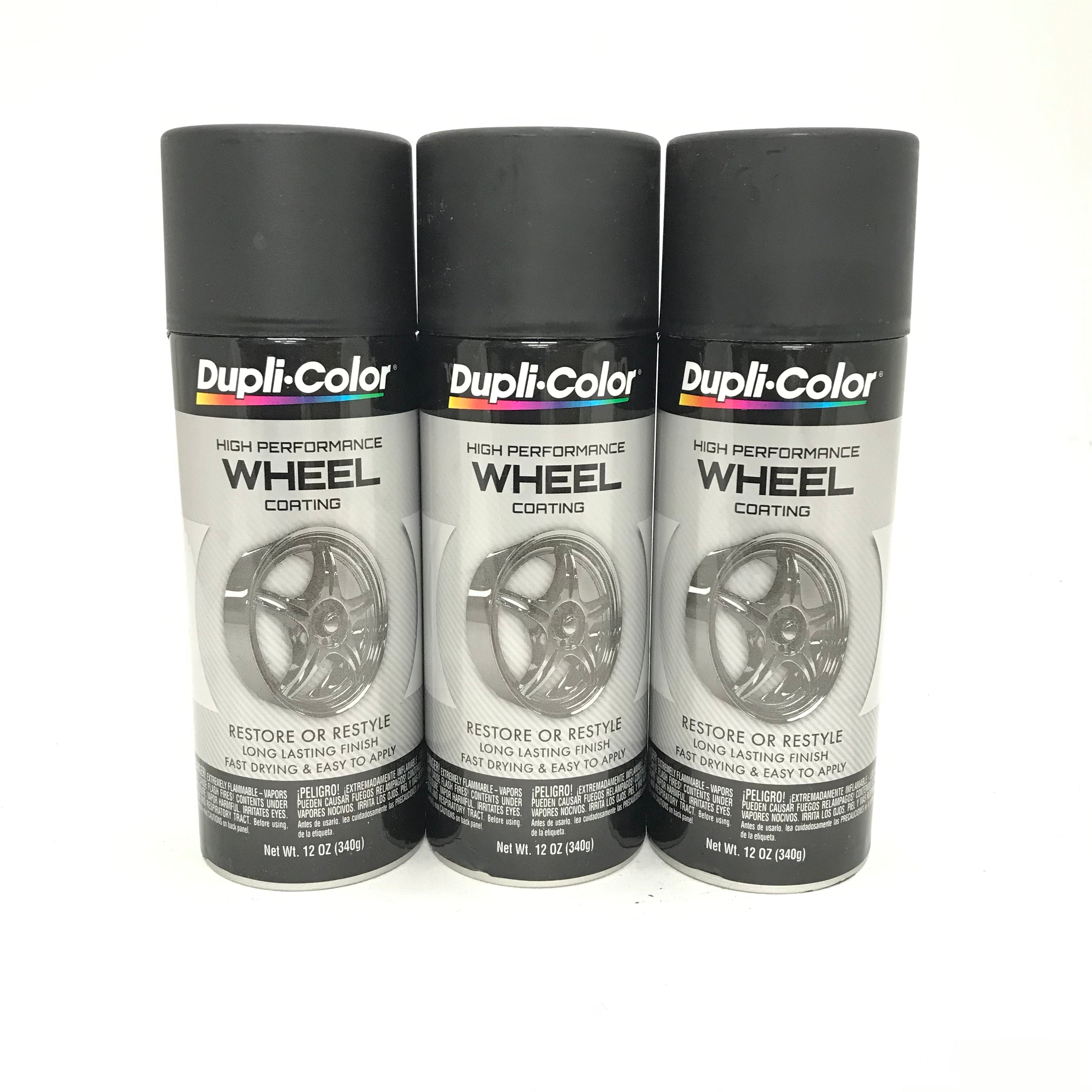 Duplicolor HWP104 - 3 Pack Wheel Coating Spray Paint Satin Black - 12 ...