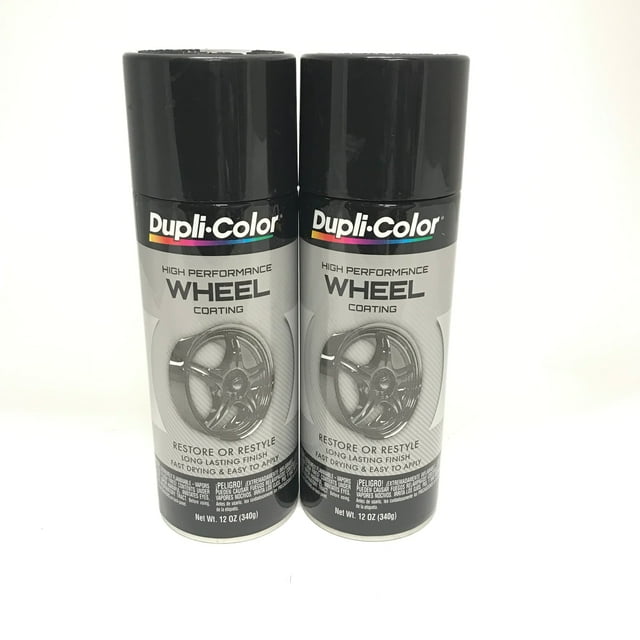 Duplicolor HWP108 - 2 Pack Gloss Black Wheel Coating Spray Paint for ...