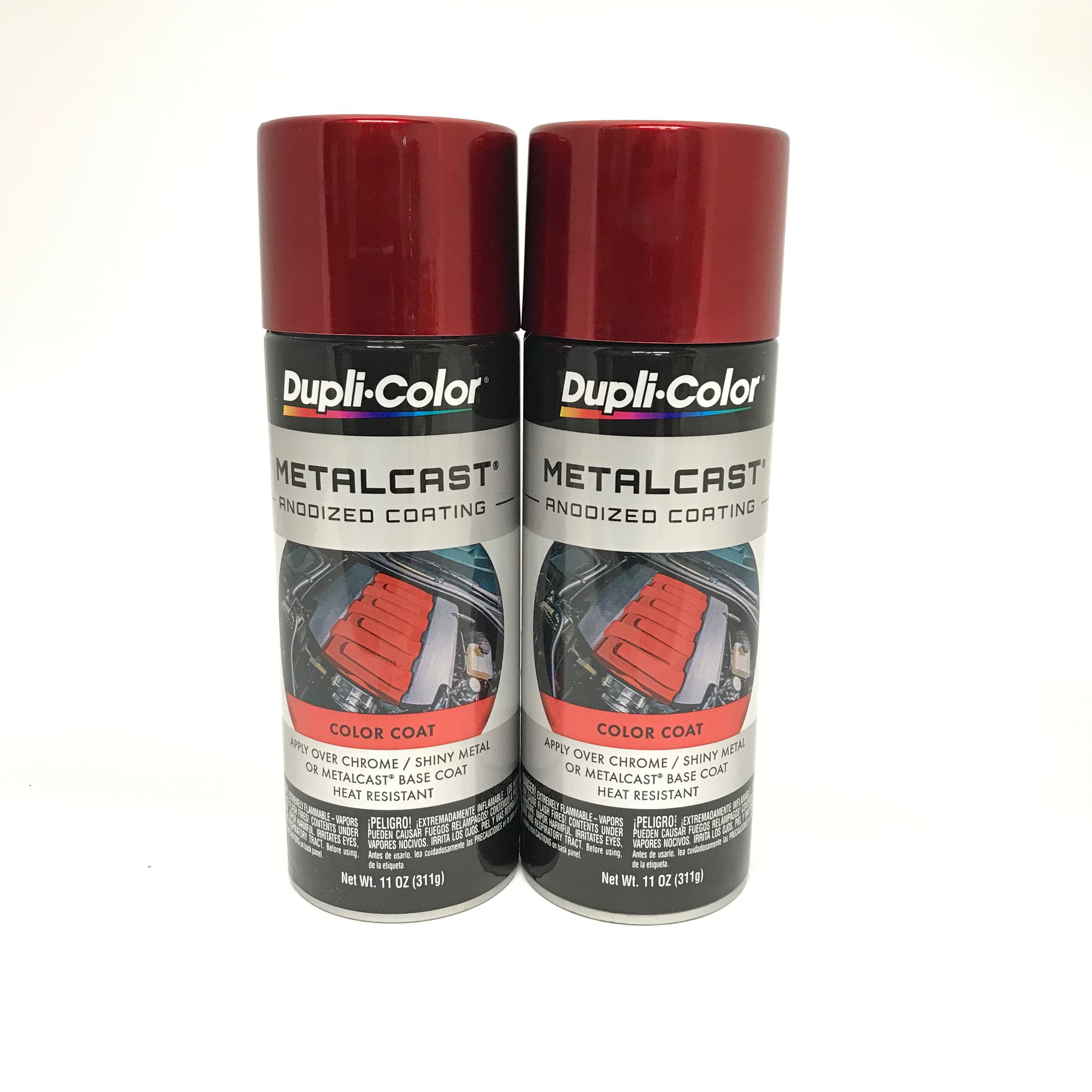 Duplicolor MC200 Metalcast Red 11oz Color Coat Spray Paint, 2 Pieces ...