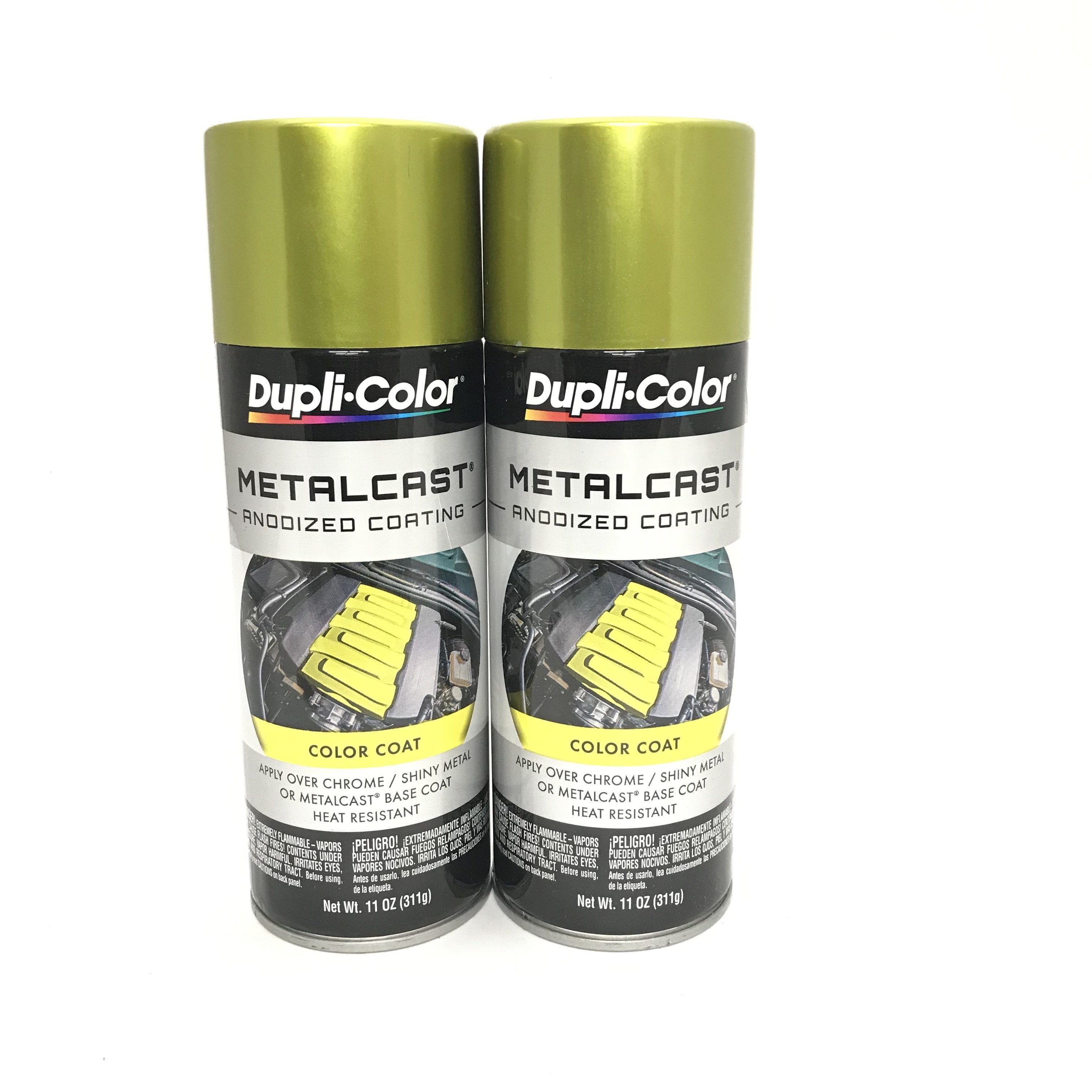 Duplicolor High Paint Spray Enamel, 2 PACK MetalCast YELLOW Anodized ...