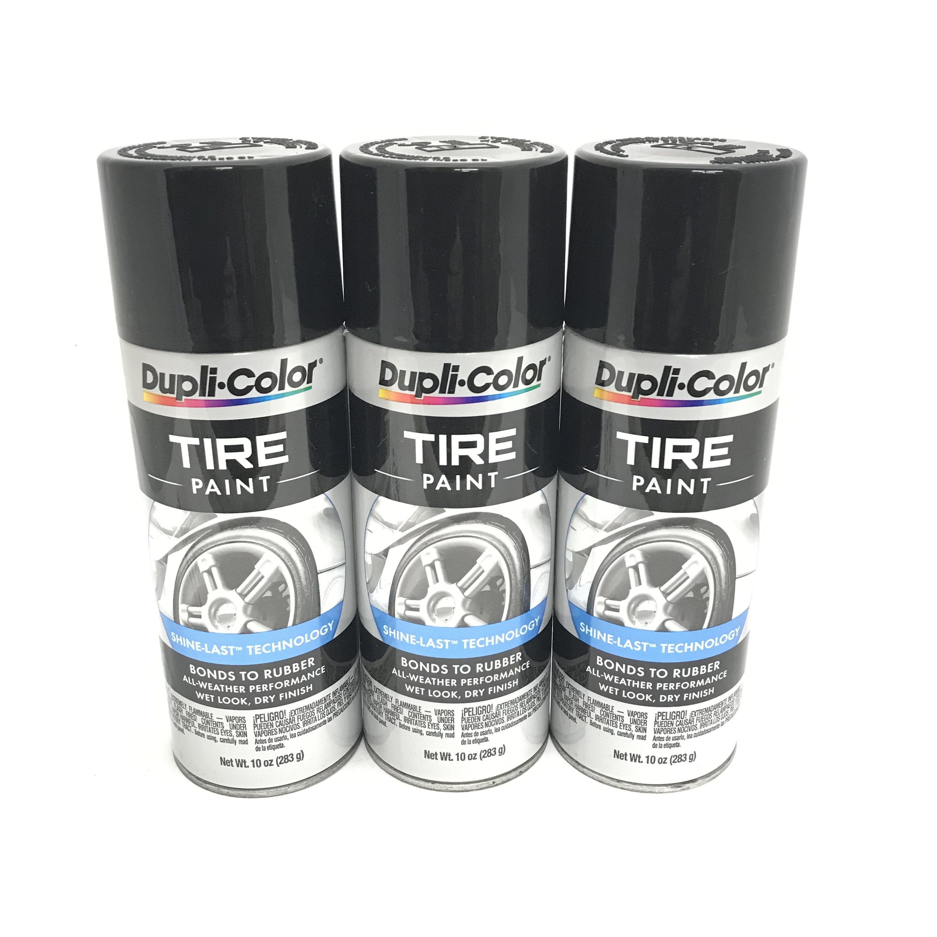 Dupli Color TP101 Black Tire Paint, 3 Pack, 11oz Aerosol, Shine-Lasting ...