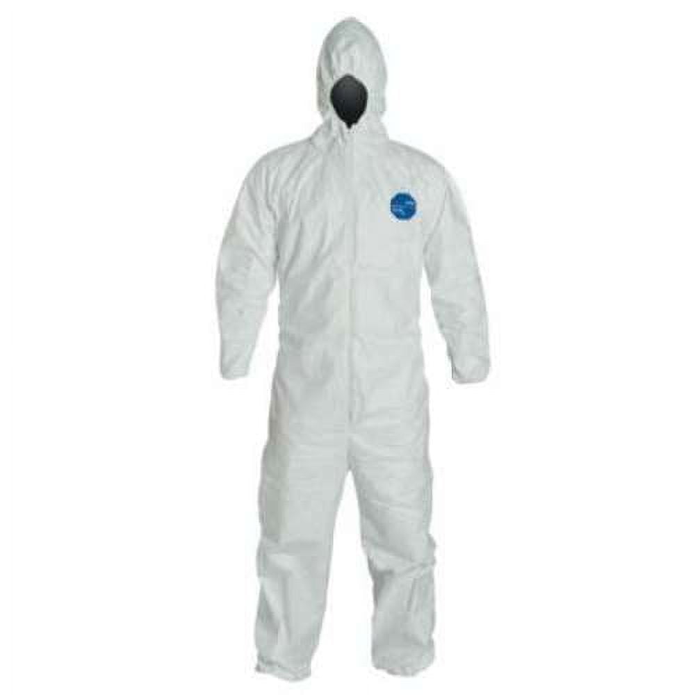 Dupont Hooded Coverall,Elastic,White,L TY127SWHLG0025VP - Walmart.com