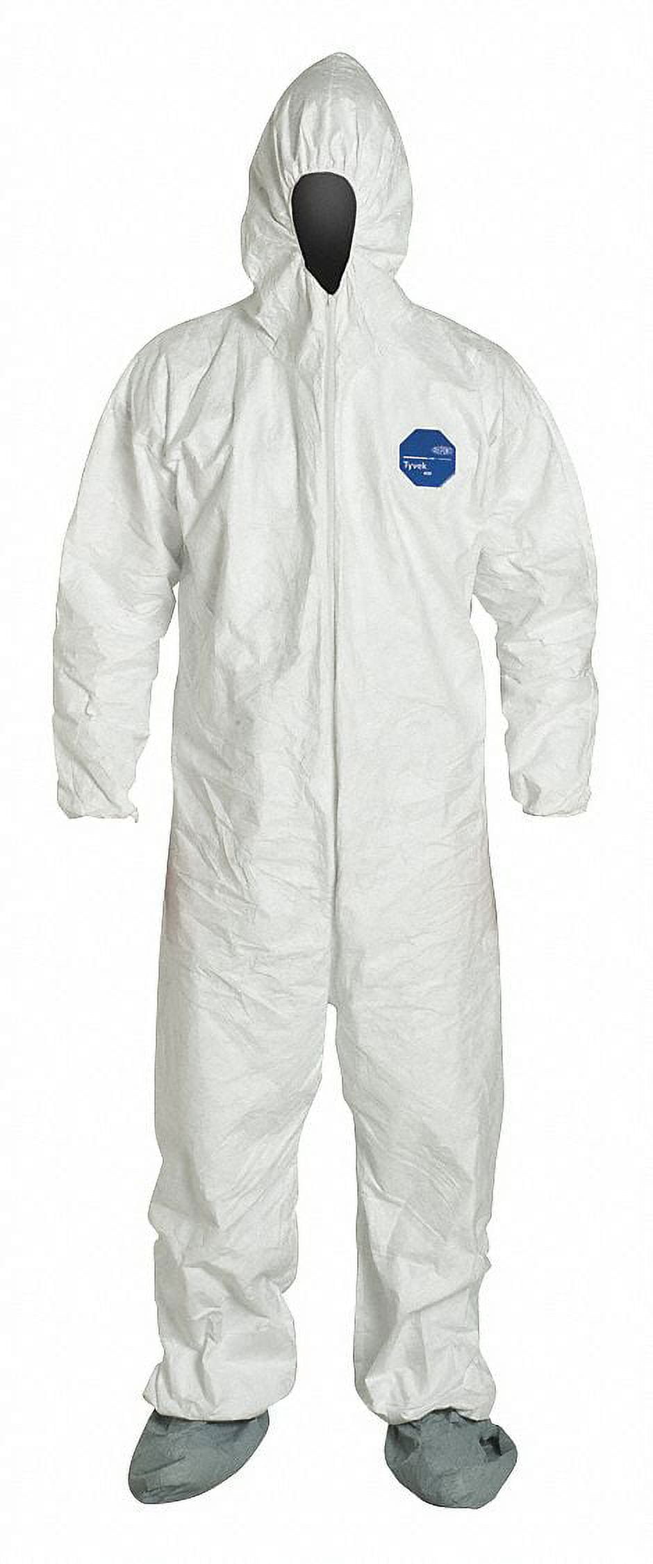 Dupont Hooded Coverall w/Attached Boots,White,L TY122SWHLG0025VP ...