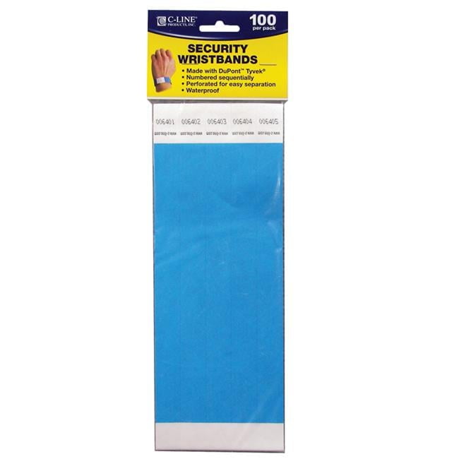 Dupont Tyvek Blue Security Wristbands - 100 Per Pack - Pack of 2 ...