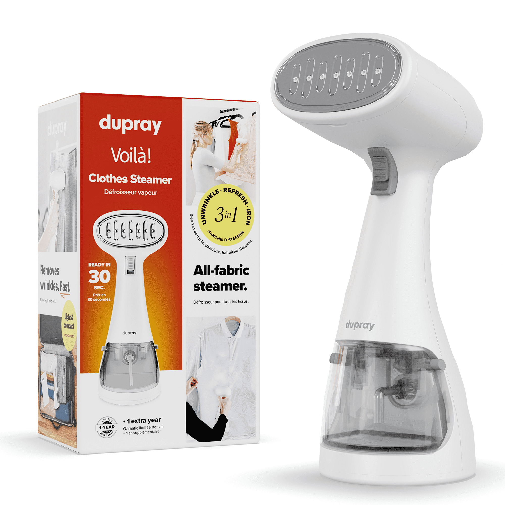 Free Shipping! Dupray Voila 3-in-1 Steamer for Clothes, Handheld ...