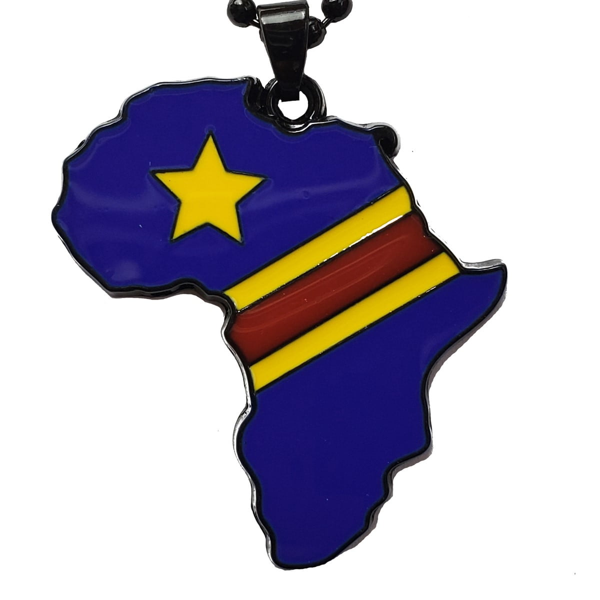Dupsie's Democratic Republic of Congo Flag Pendant Necklace Africa Map ...