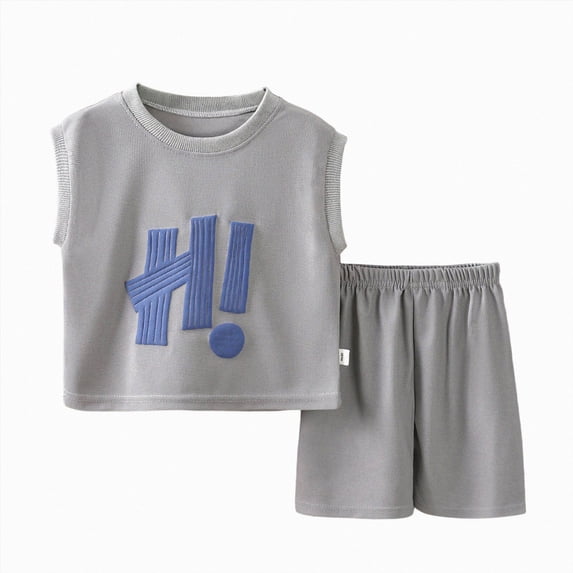 Duqingm Tween Boys Clothes Summer Short Sleeve Letter Top & Shorts Set ...