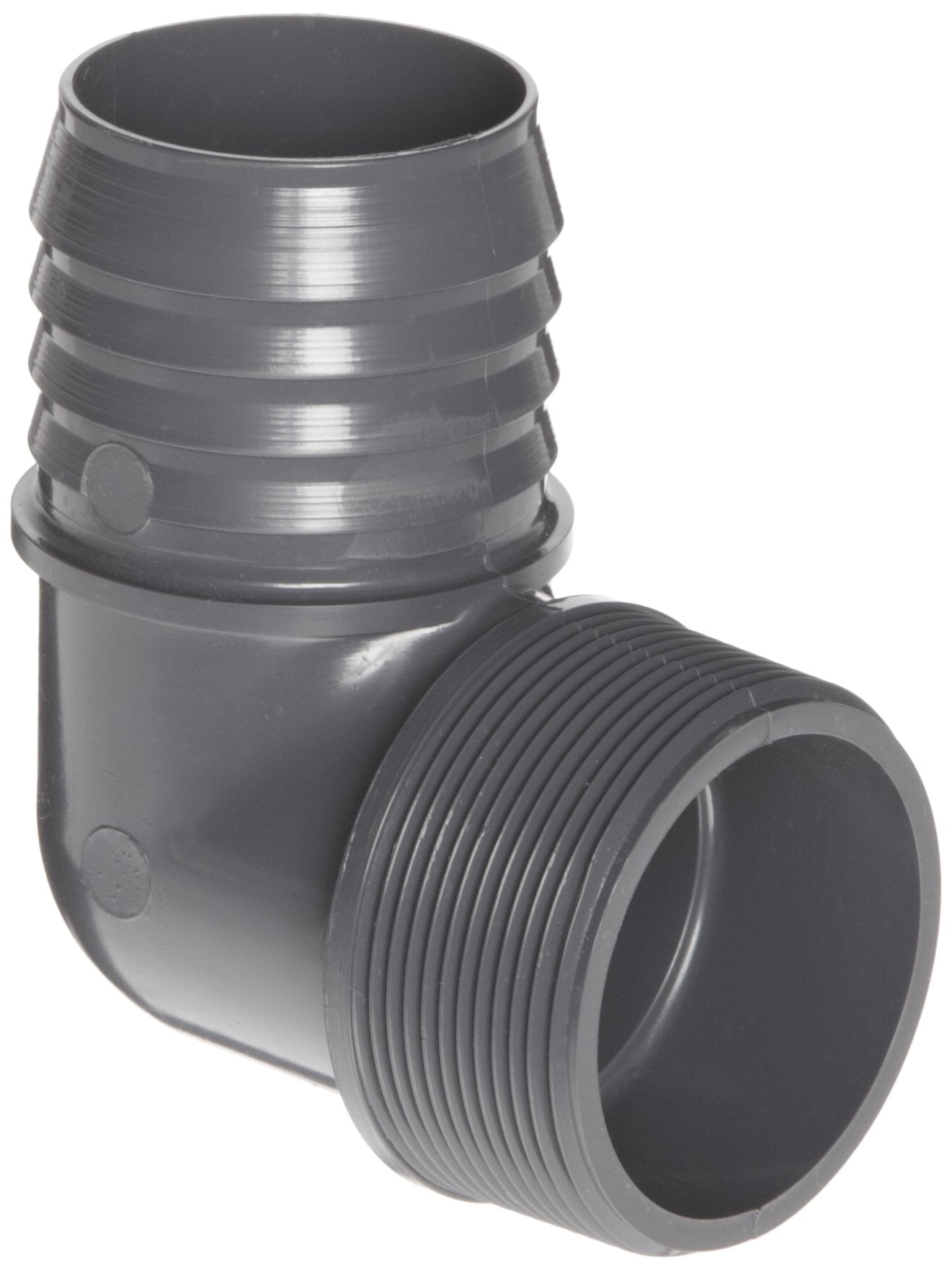 Dura 1413 Series PVC Tube Fitting, 90 Degree Elbow, Schedule 40, Gray ...