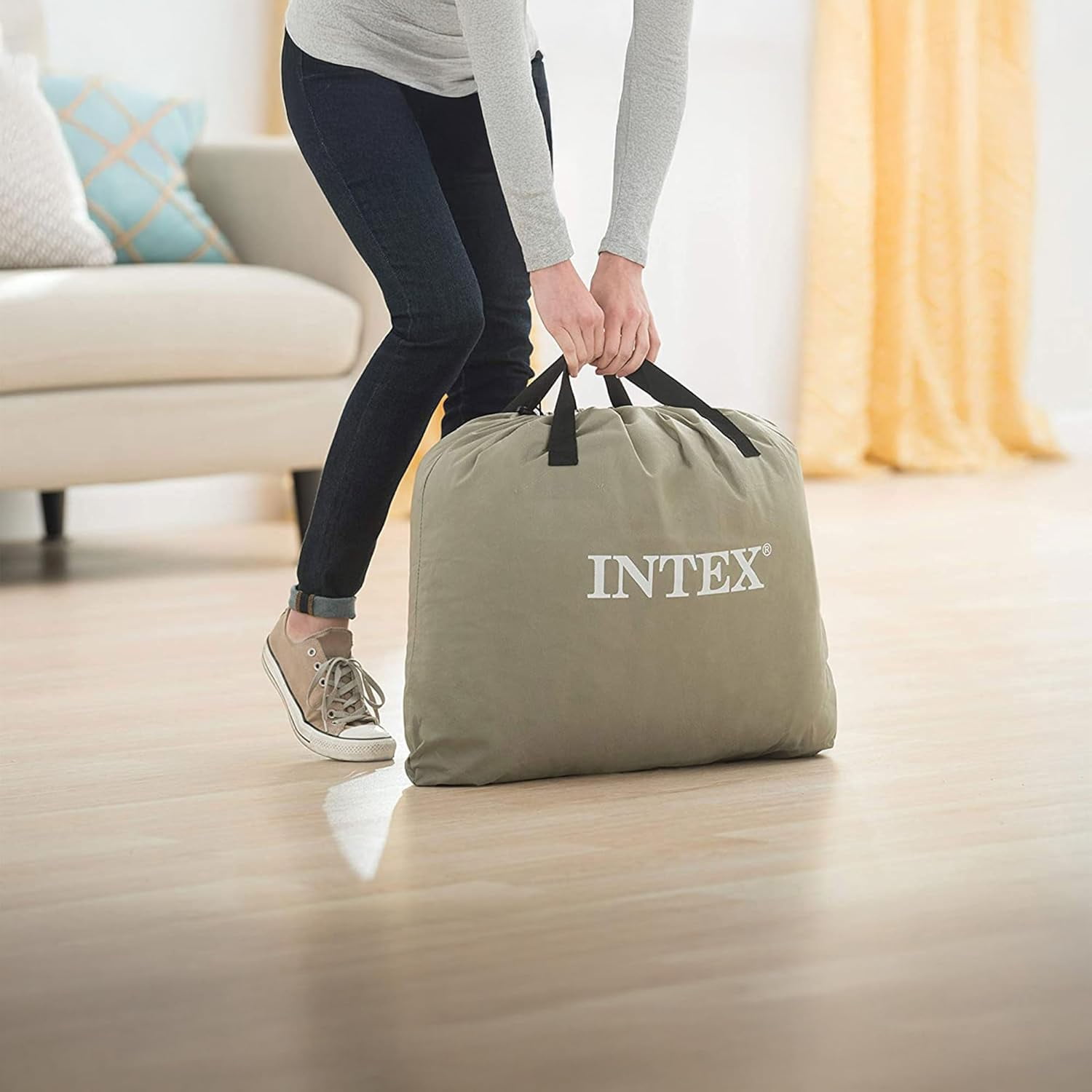 Dura Beam Deluxe Pillow Raised Inflatable Velvet Fiber-Tech Airbed ...