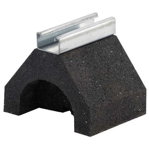 DURA-BLOK Rubber Pipe Support Block, 6"Lx4.8"W Base, 5"H, 200 lb Load ...