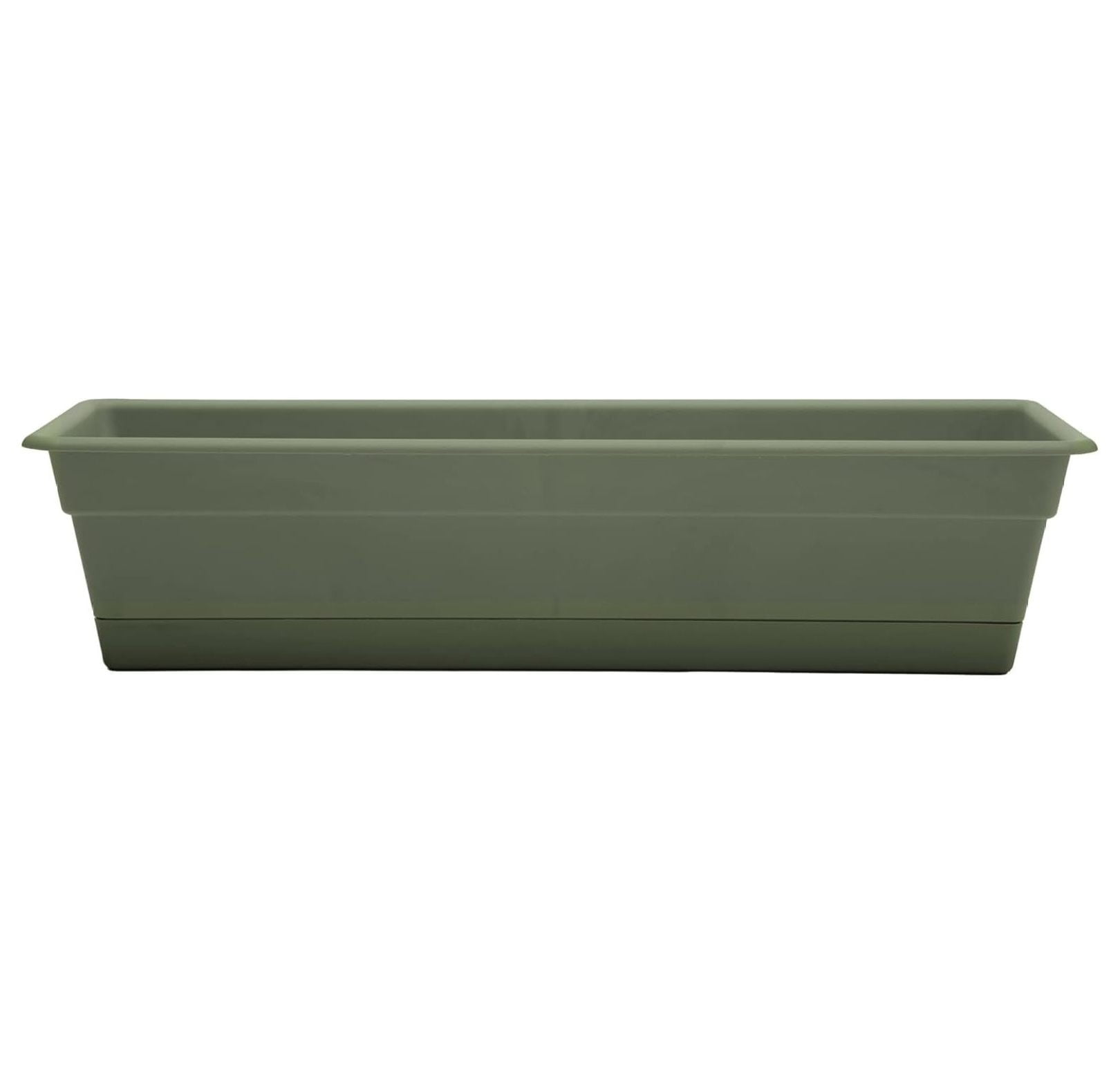Dura Cotta Window Box Planter: 24" - Living Green - with Tray ...