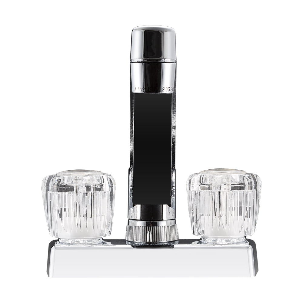 Dura Faucet Two Handle 4" Kitchen/Bar Faucet w/Clear Acyrlic Knobs ...