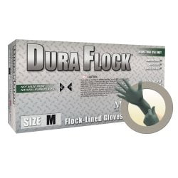 Dura Flock 8 Mil Flock-Lined Green Nitrile Glove - Walmart.com