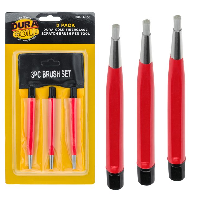 Dura-Gold Fiberglass Spot Scratch Brush Pen Tool, Pack of 3 - Clean ...