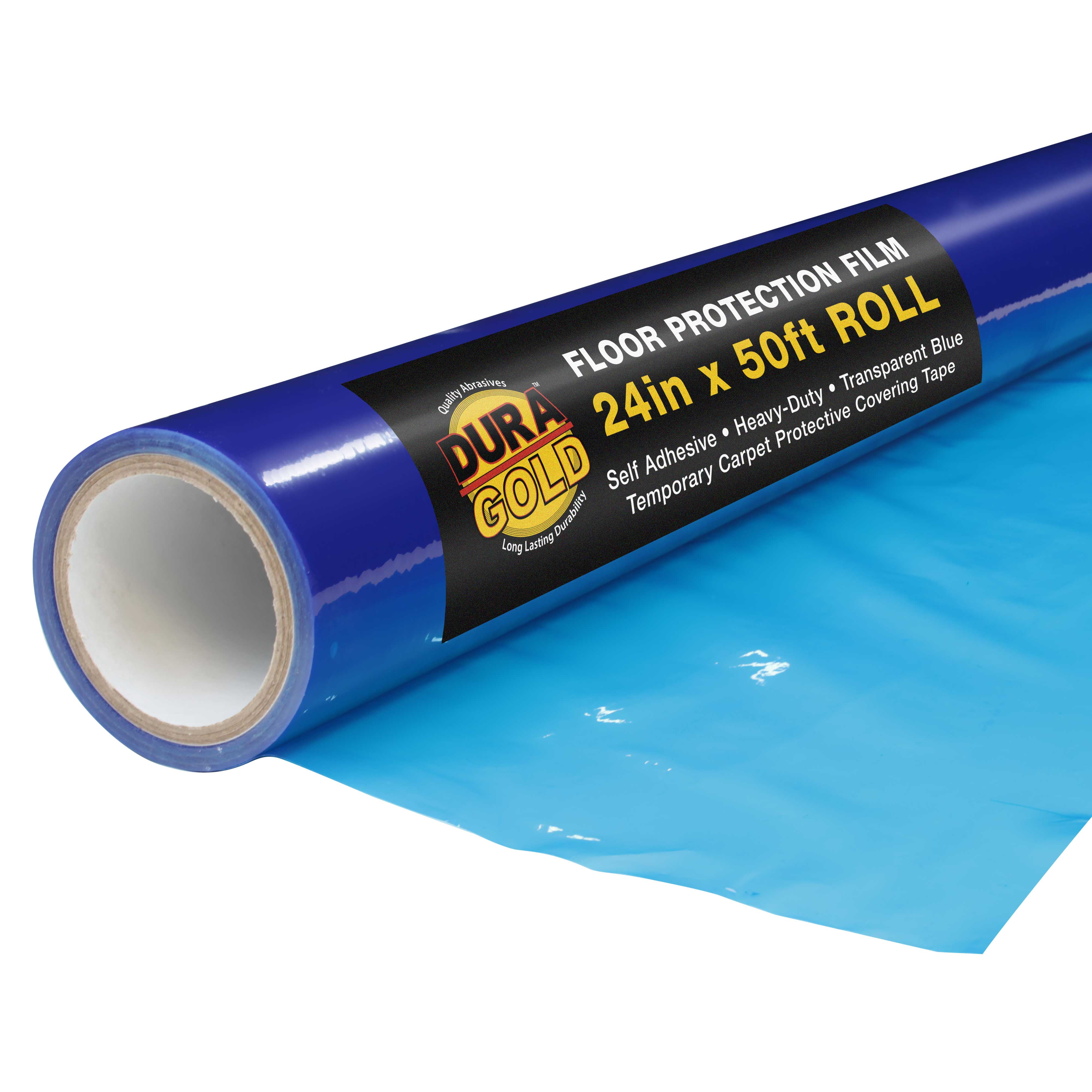 Dura-Gold Floor Protection Film, 24in x 50' Roll - Blue, Self-Adhesive ...