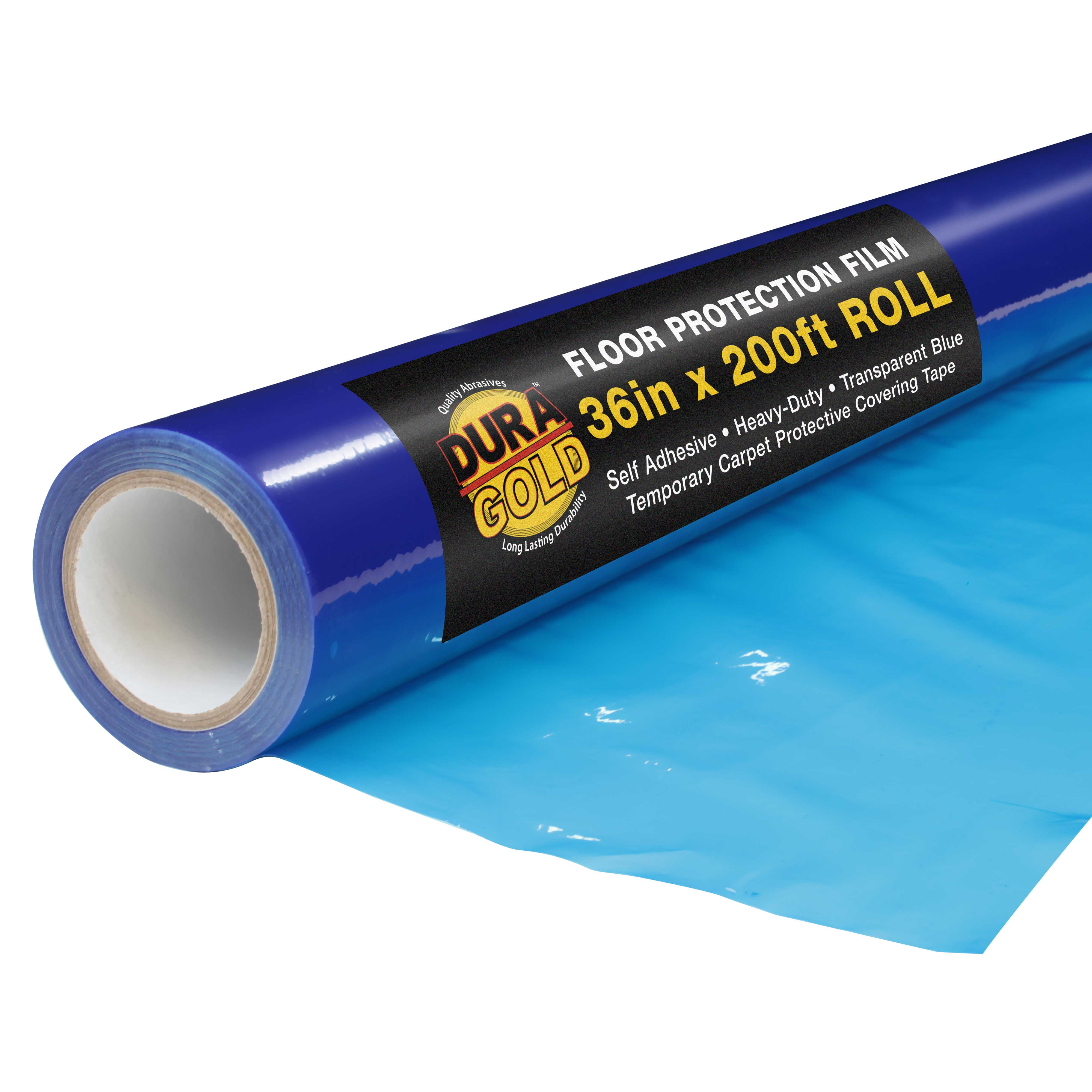Dura-Gold Floor Protection Film, 36-inch x 200' Roll - Blue Self ...