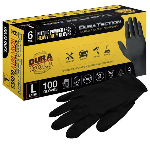 AMMEX Black Nitrile Disposable Exam Gloves, 3 Mil, Latex & Powder Free ...