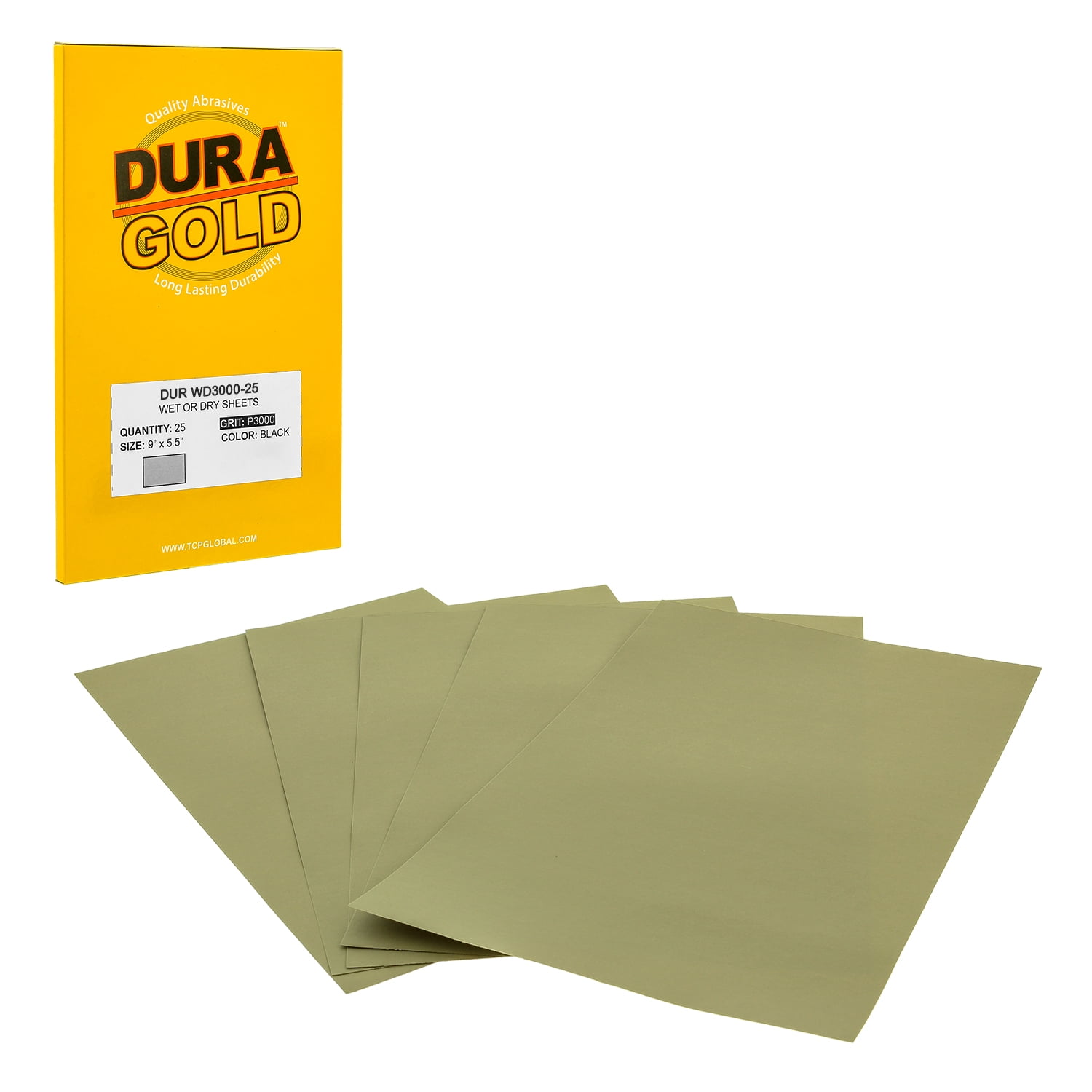 Dura-Gold Premium 3000 Grit Wet or Dry Sandpaper Sheets, 5-1/2" x 9 ...