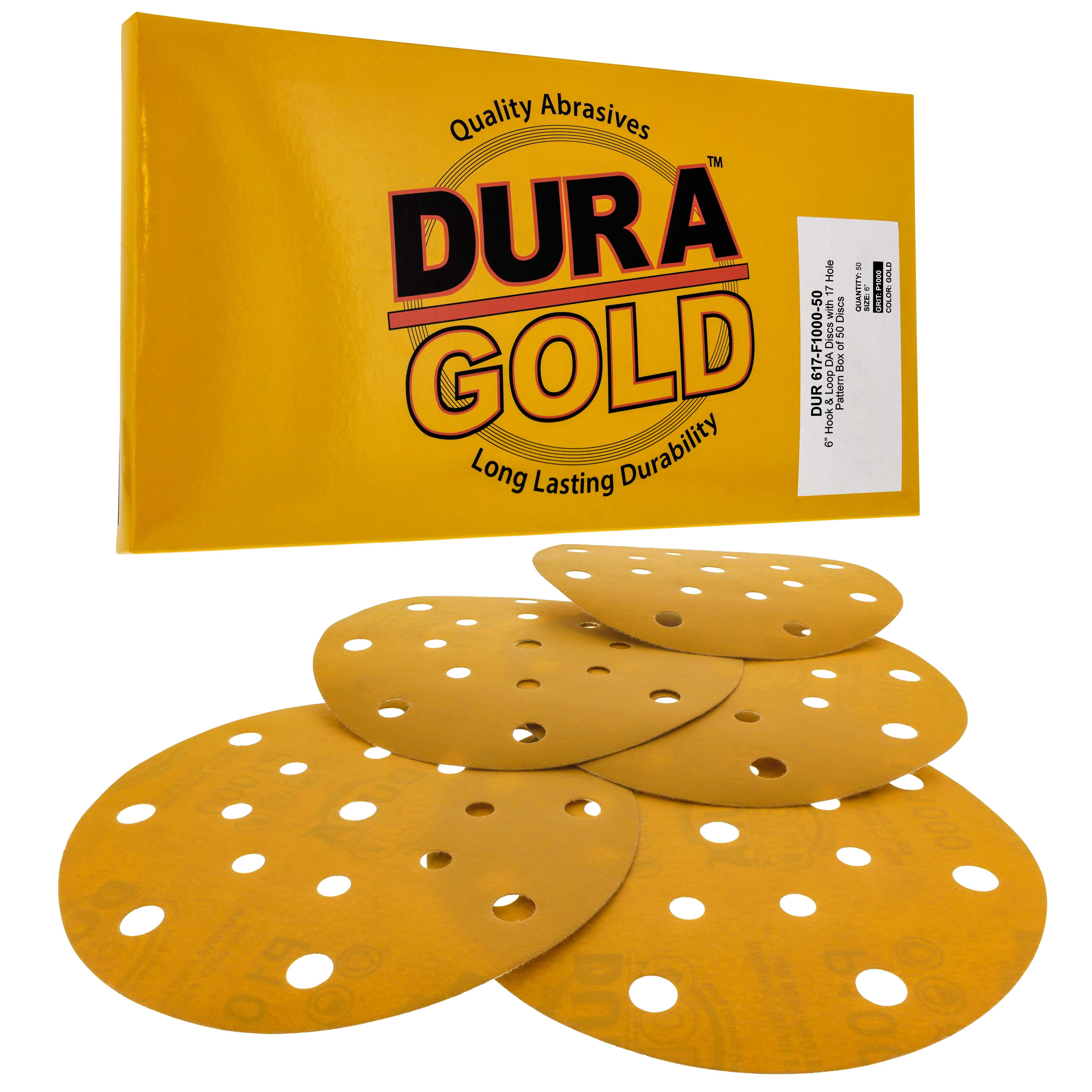 Dura-Gold Premium 6" Gold Sanding Discs - 1000 Grit (Box of 50) - 17 ...