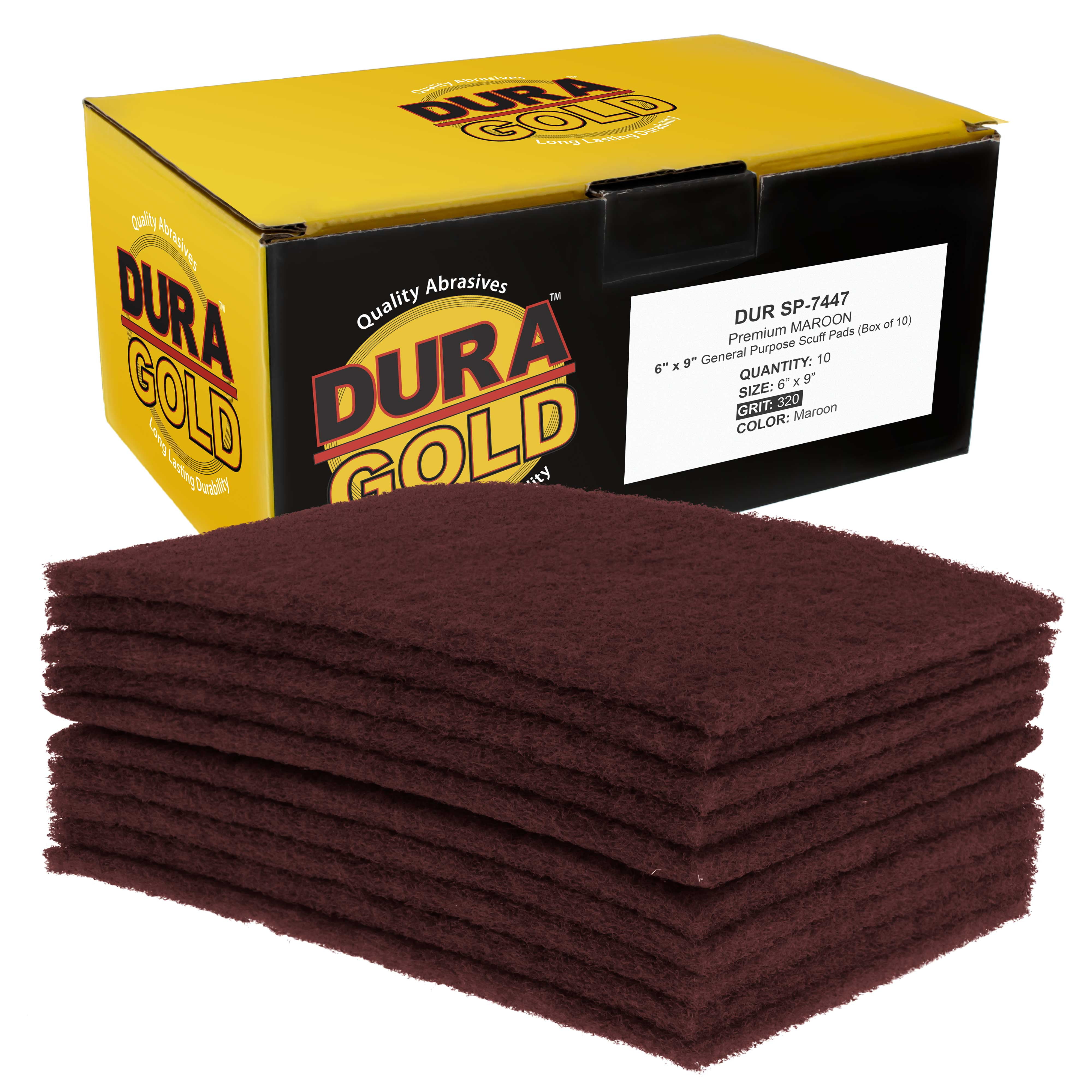 Dura-Gold 6"x9" Premium Maroon General Purpose Scuff Pads for ...