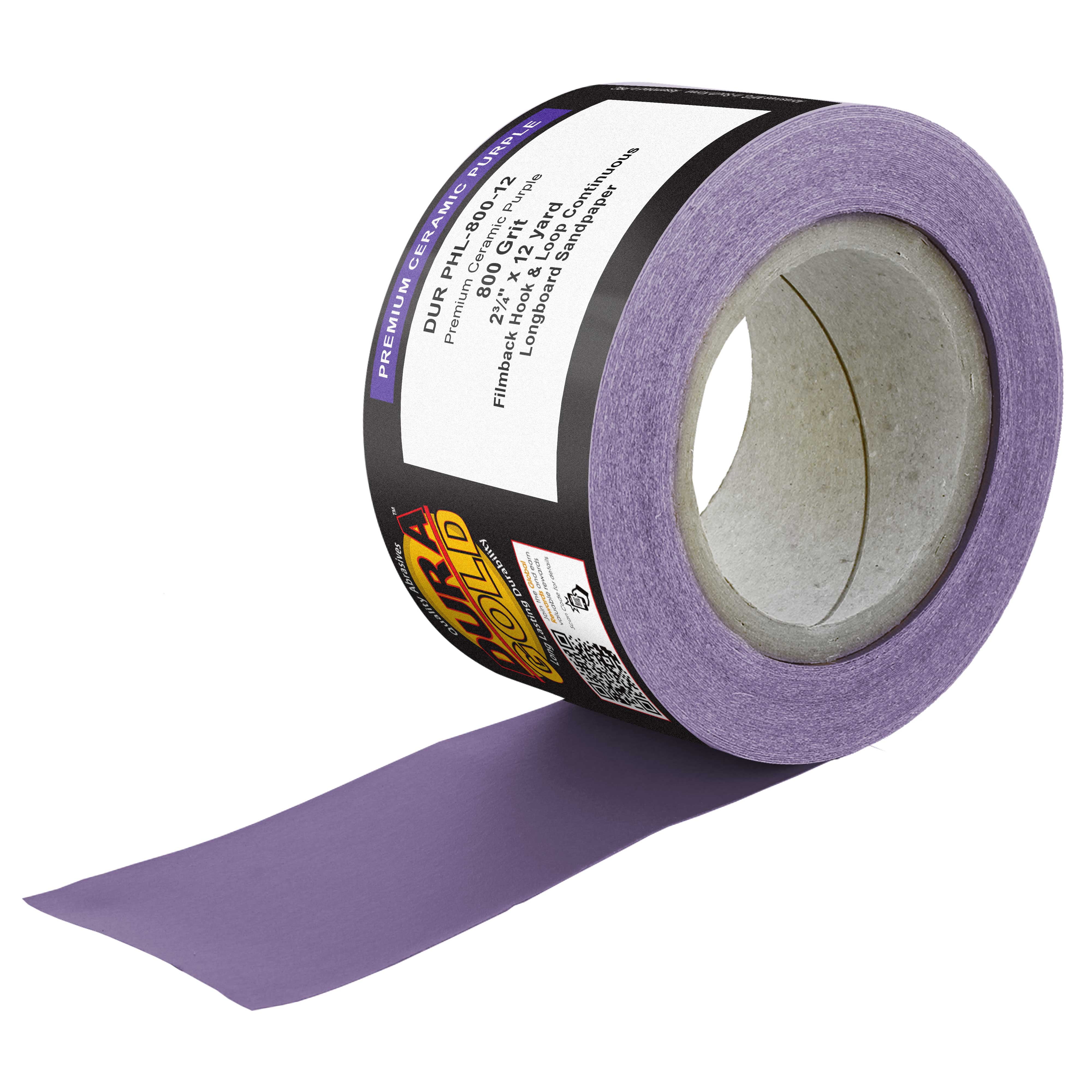 Dura-Gold Premium 800 Grit Purple Film Ceramic Longboard Sandpaper, 2-3 ...