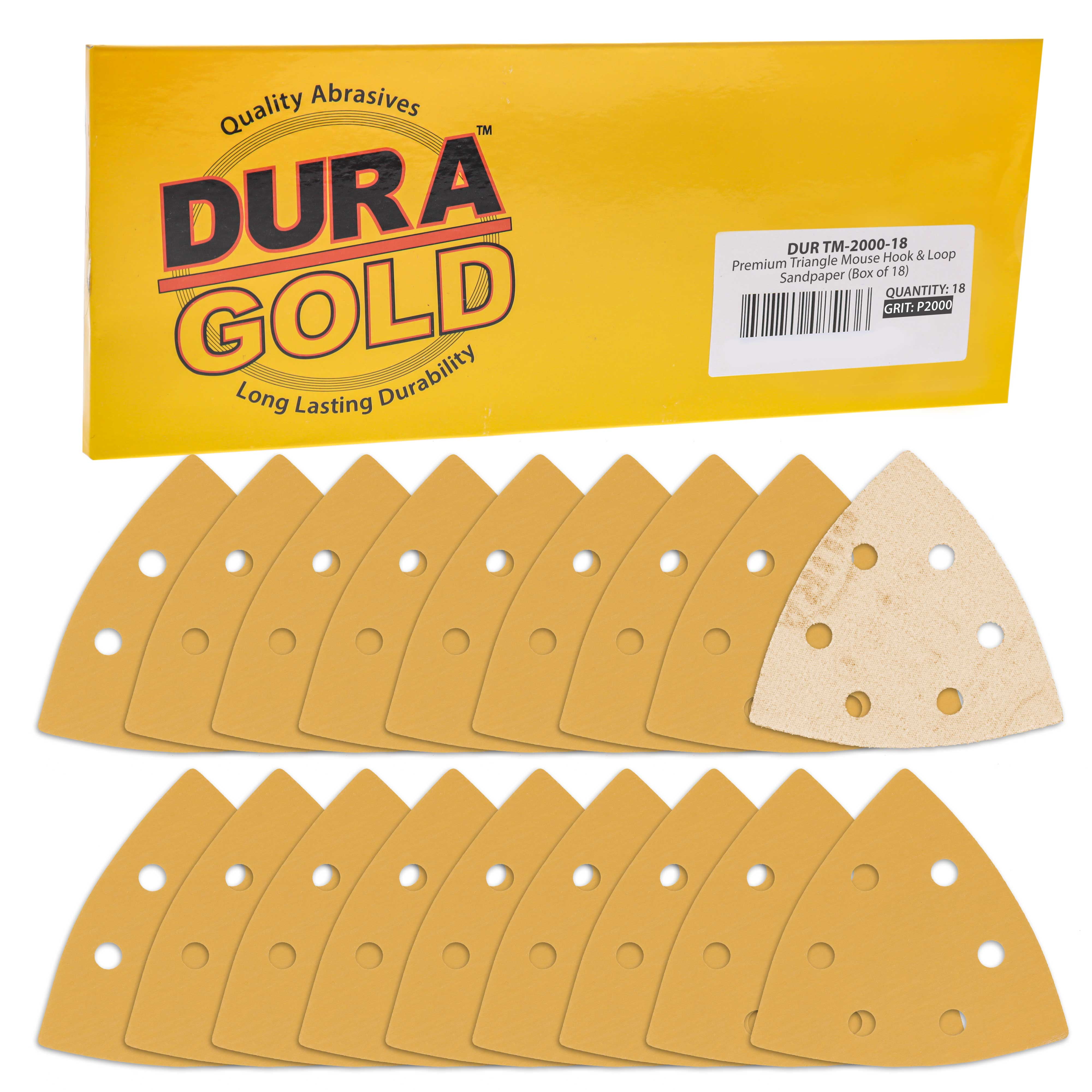 Dura-Gold Premium Triangle Oscillating Mouse Sanding Sheets - 2000 Grit ...