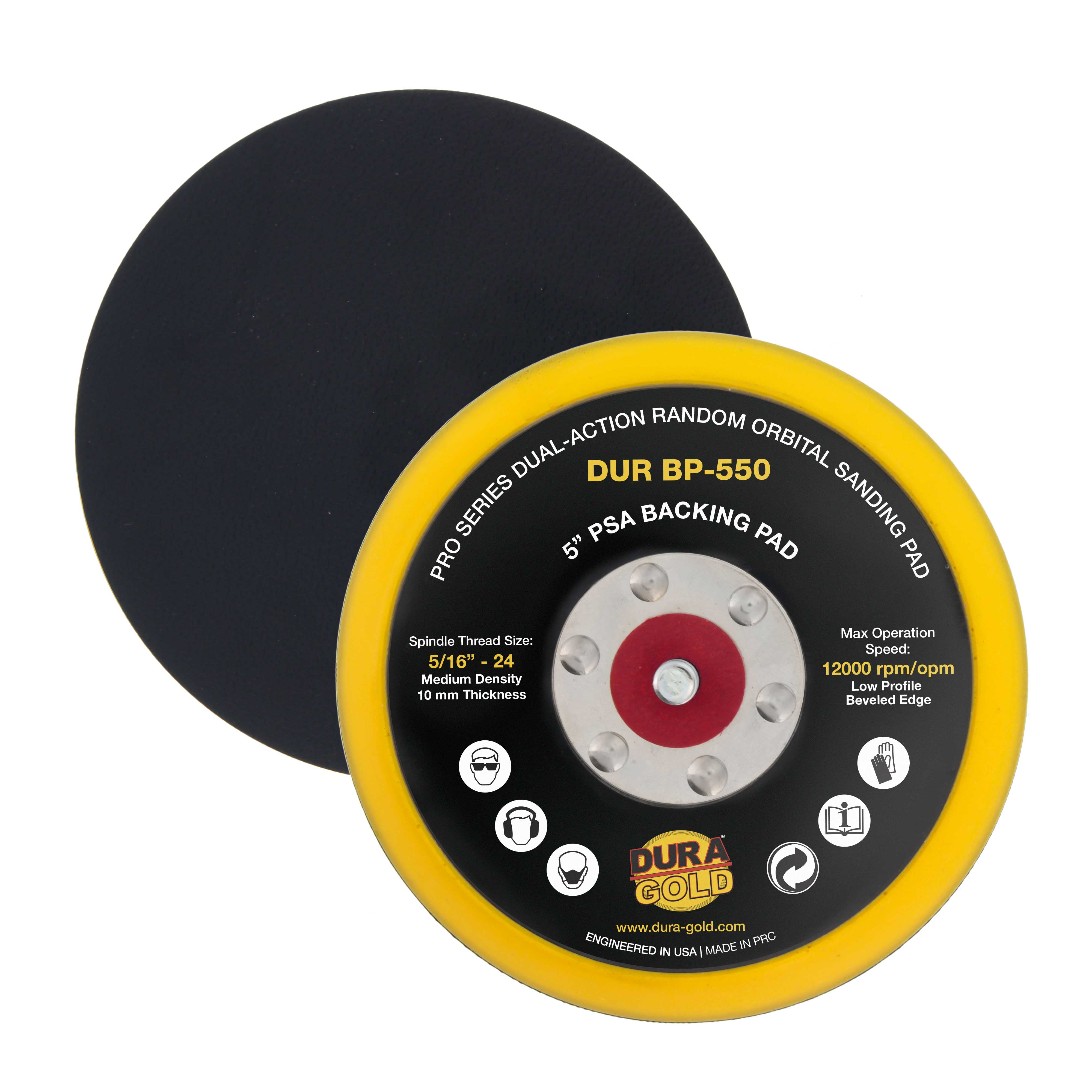 Dura-Gold Pro Series 5" PSA DA Sander Backing Plate Pad - Dual-Action ...